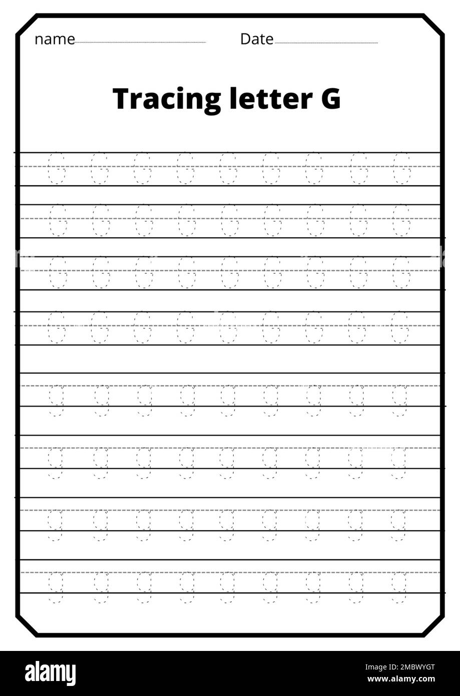 Tracing letter g Black and White Stock Photos & Images - Alamy