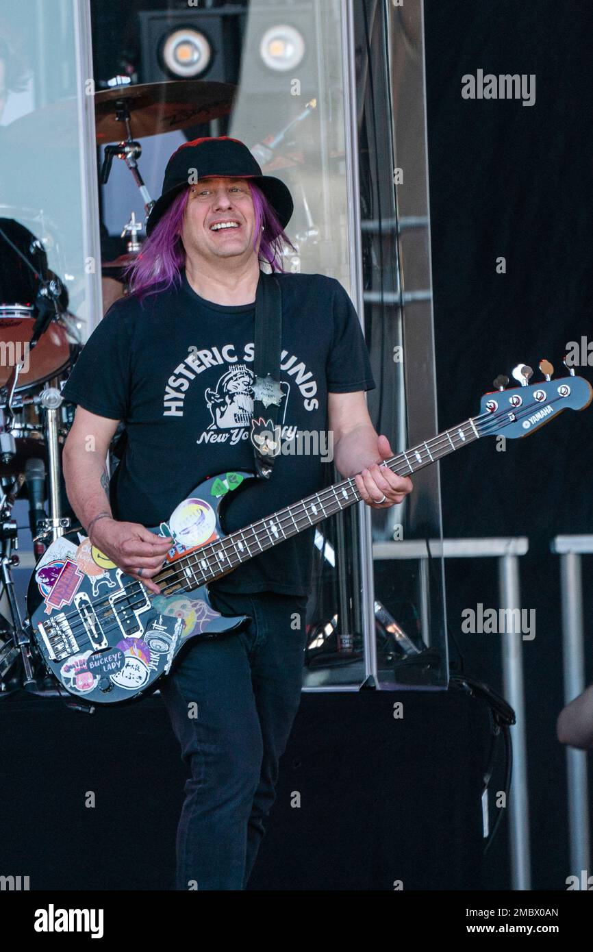 Robby Takac, right, of the Goo Goo Dolls performs at the Innings ...