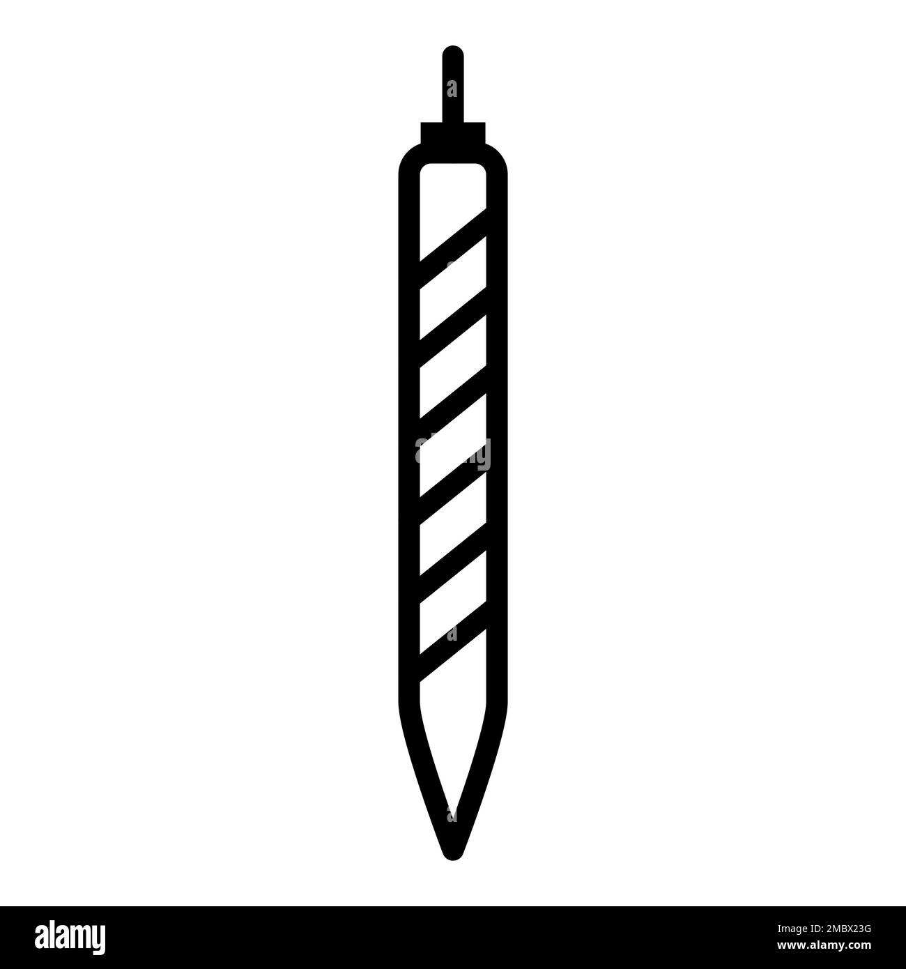 Drill bit line icon isolated on white background. Black flat thin icon ...