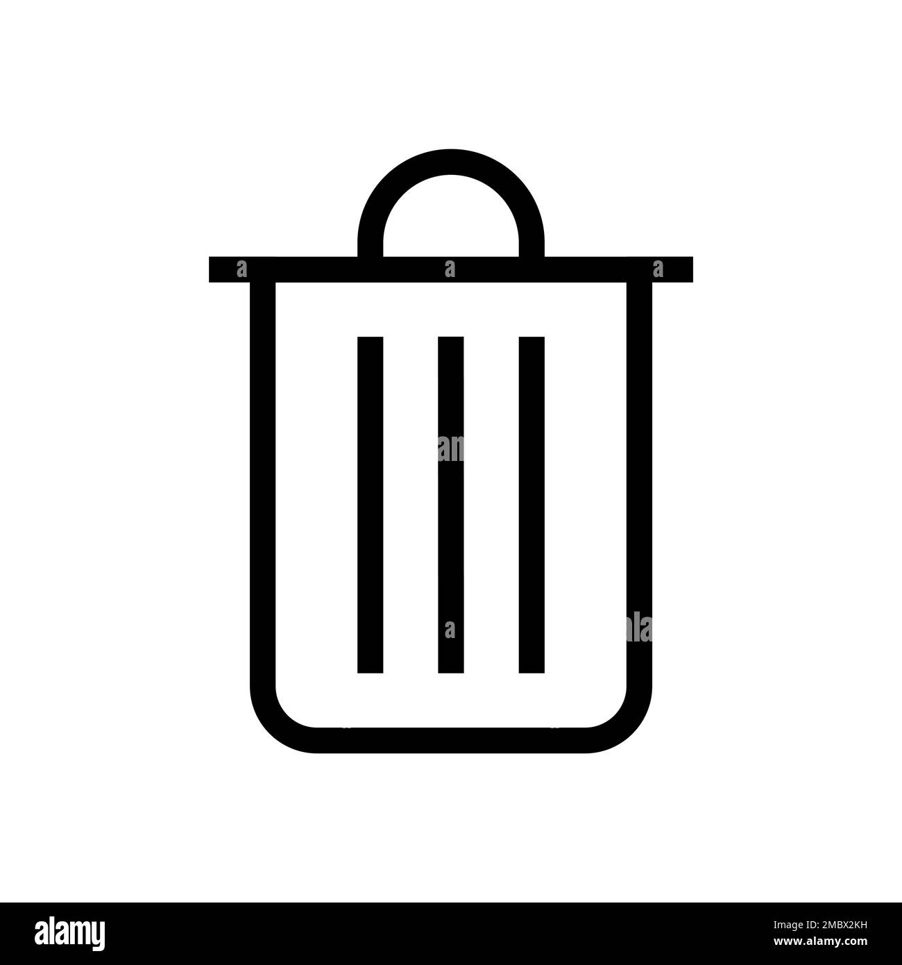 Trash can line icon isolated on white background. Black flat thin icon ...