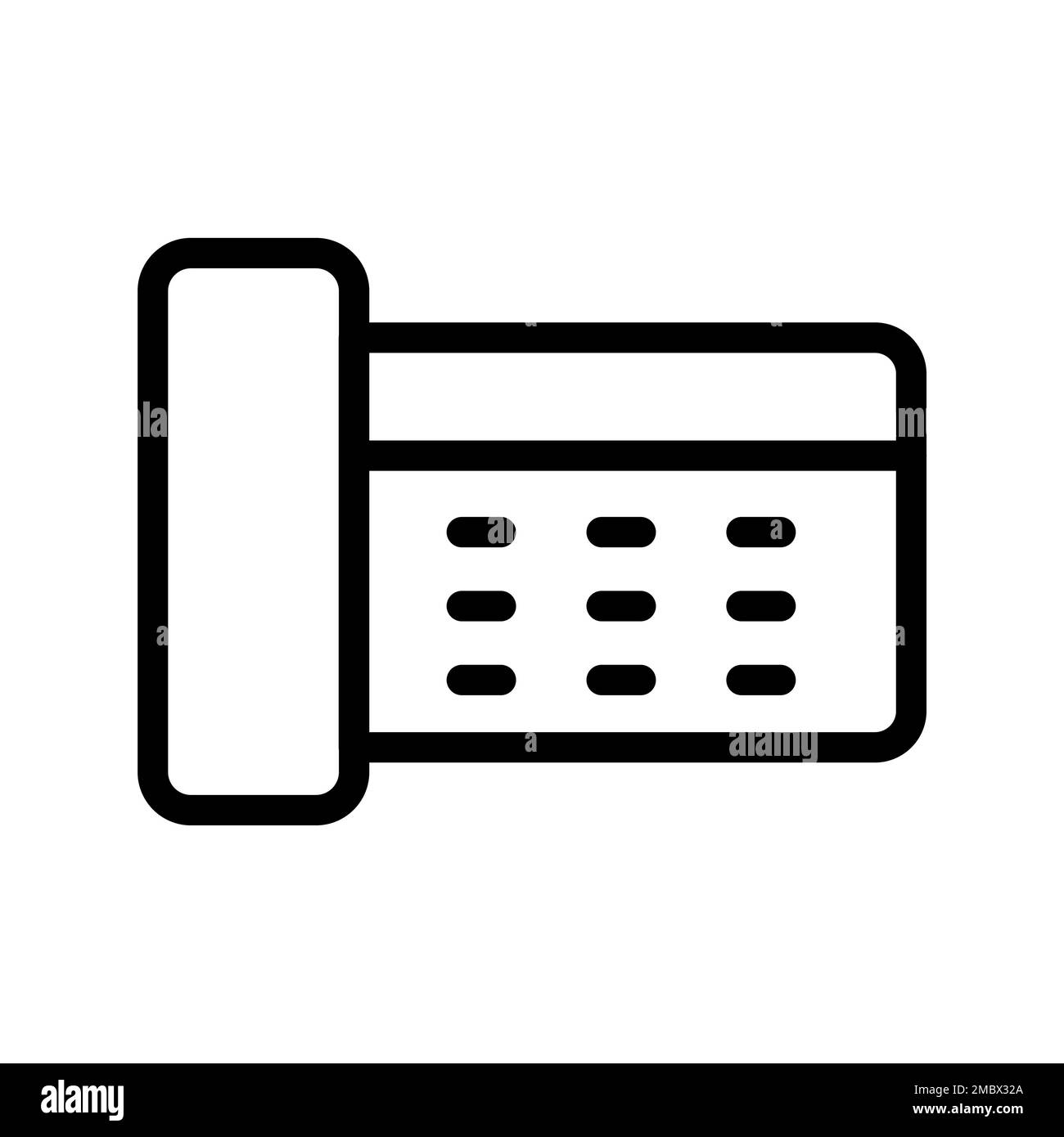 Office phone line icon isolated on white background. Black flat thin ...