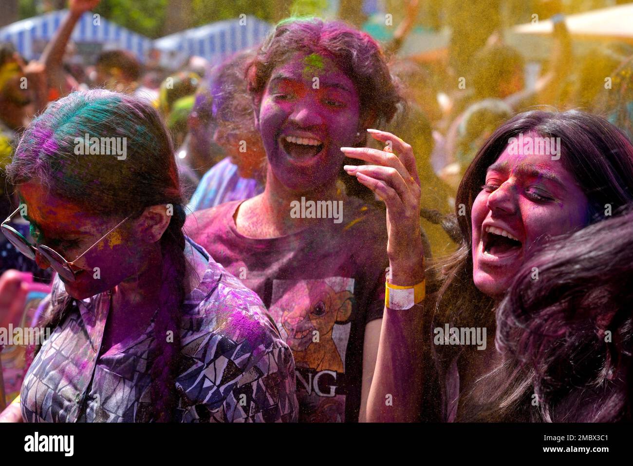 People celebrate Holi, the Hindu festival of colors, in Dubai, United ...
