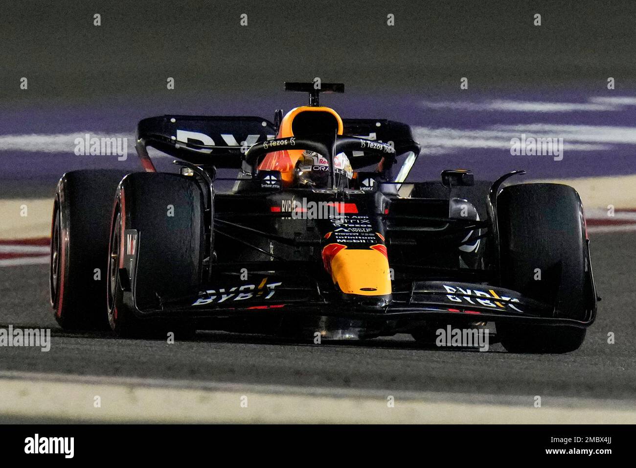 Red Bull driver Max Verstappen of the Netherlands steers his car during ...