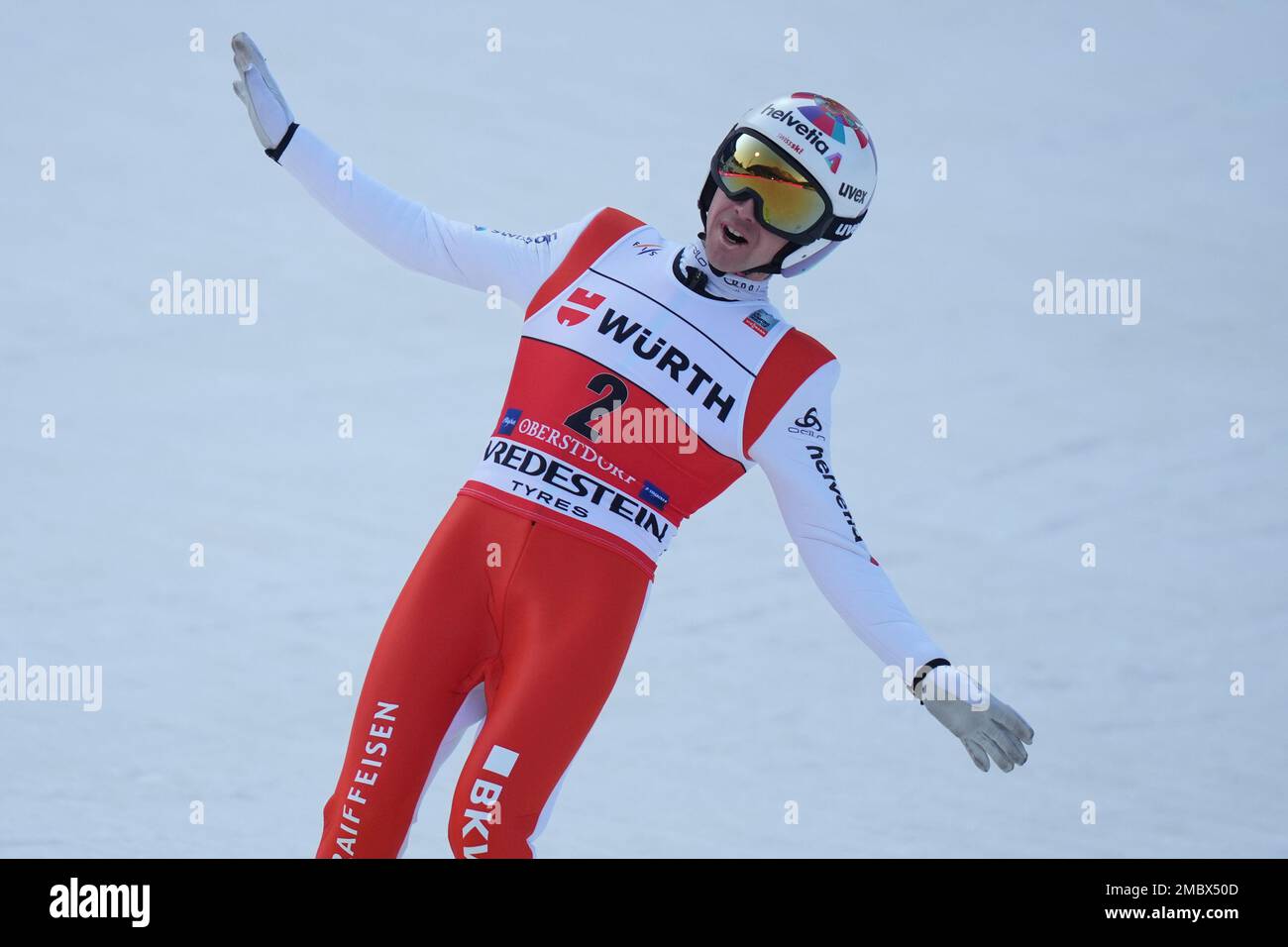 Switzerland's Simon Ammann lands during first round of the FIS Ski ...