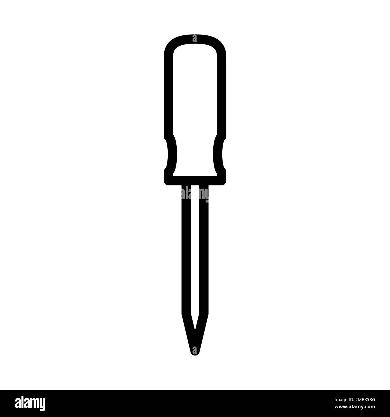 Screwdriver line icon isolated on white background. Black flat thin ...