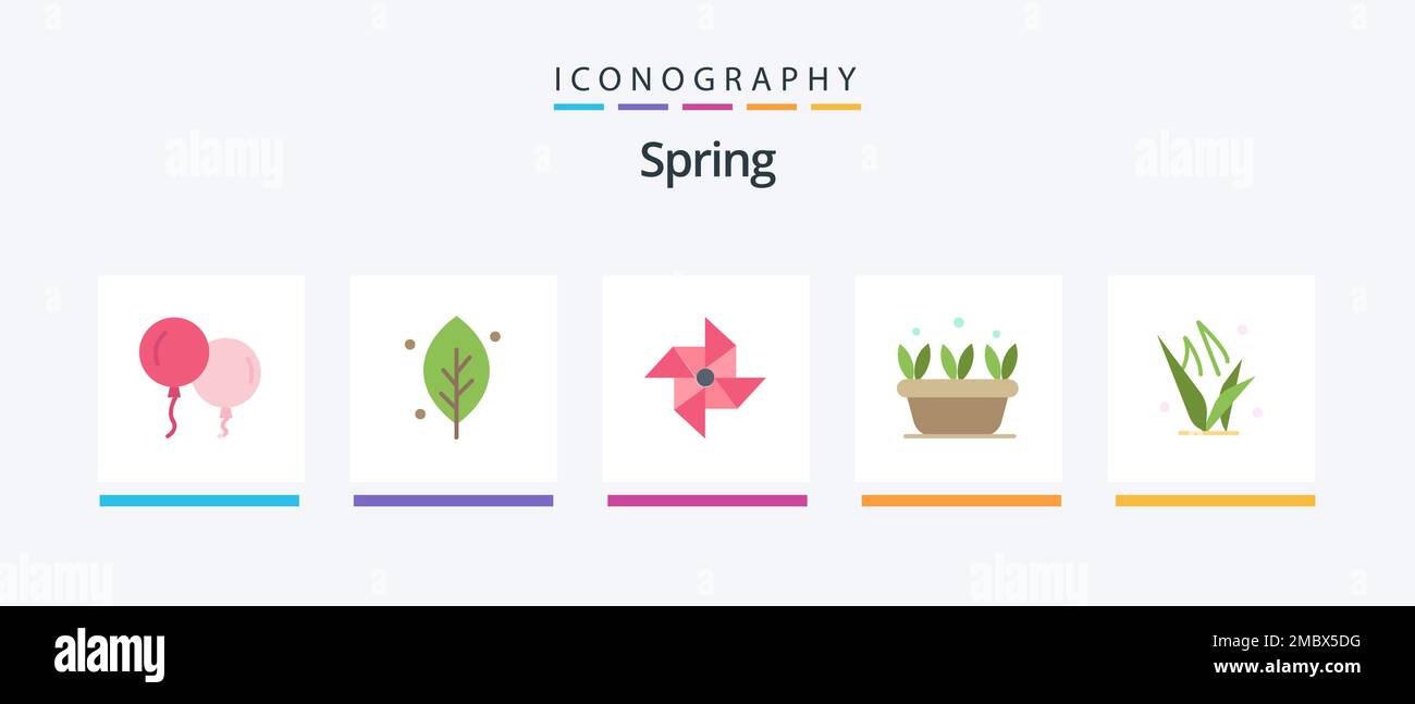 Spring Flat 5 Icon Pack Including spring. grasses. wind. grass. plant ...