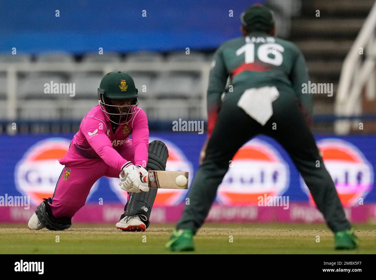 South Africa's captain Temba Bavuma plays a side shot during the 2nd ...