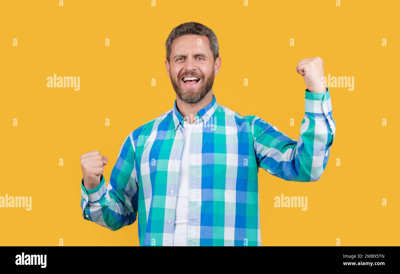 success of caucasian guy wearing casual style. bearded caucasian guy in ...