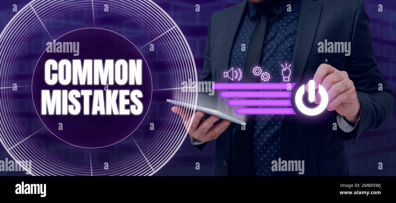 Conceptual display Common Mistakes. Business idea actions that are ...