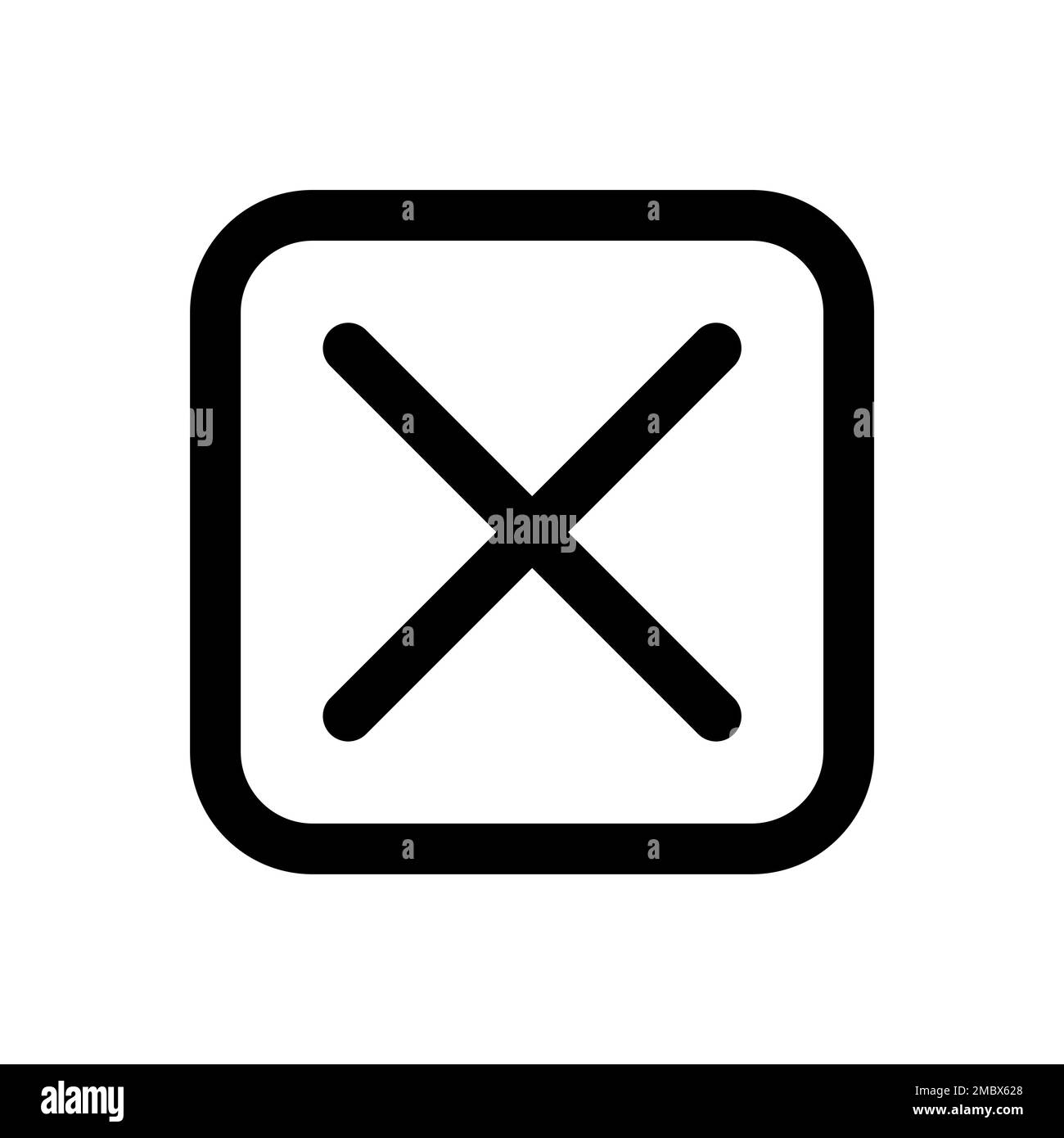 Cancel box line icon isolated on white background. Black flat thin icon ...