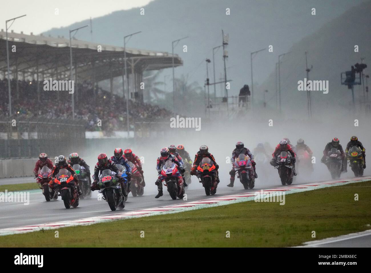 Moto GP riders compete during Moto GP Pertamina Grand Prix of Indonesia at the Pertamina ...