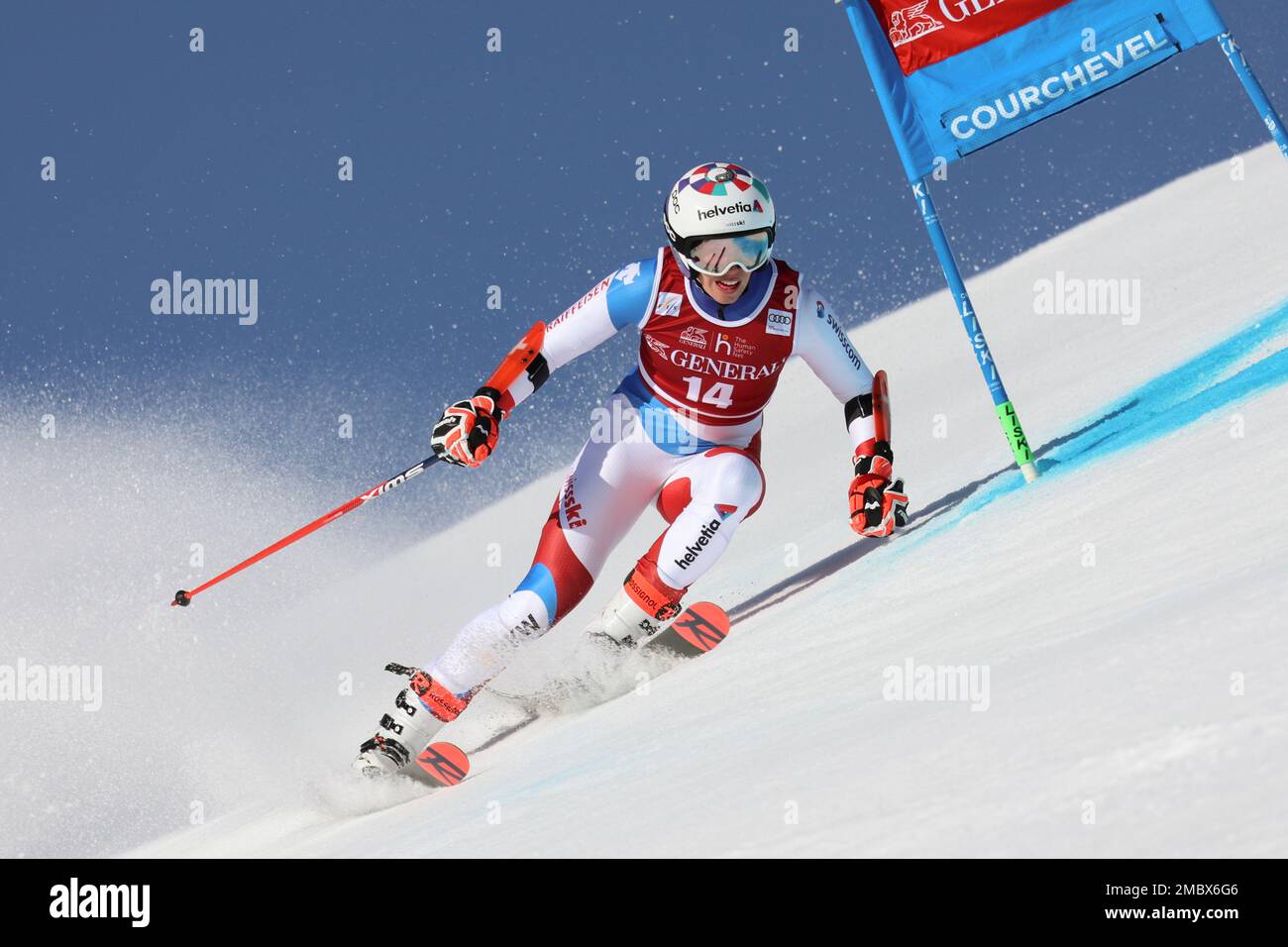 Switzerland's Michelle Gisin speeds down the course during an alpine ...