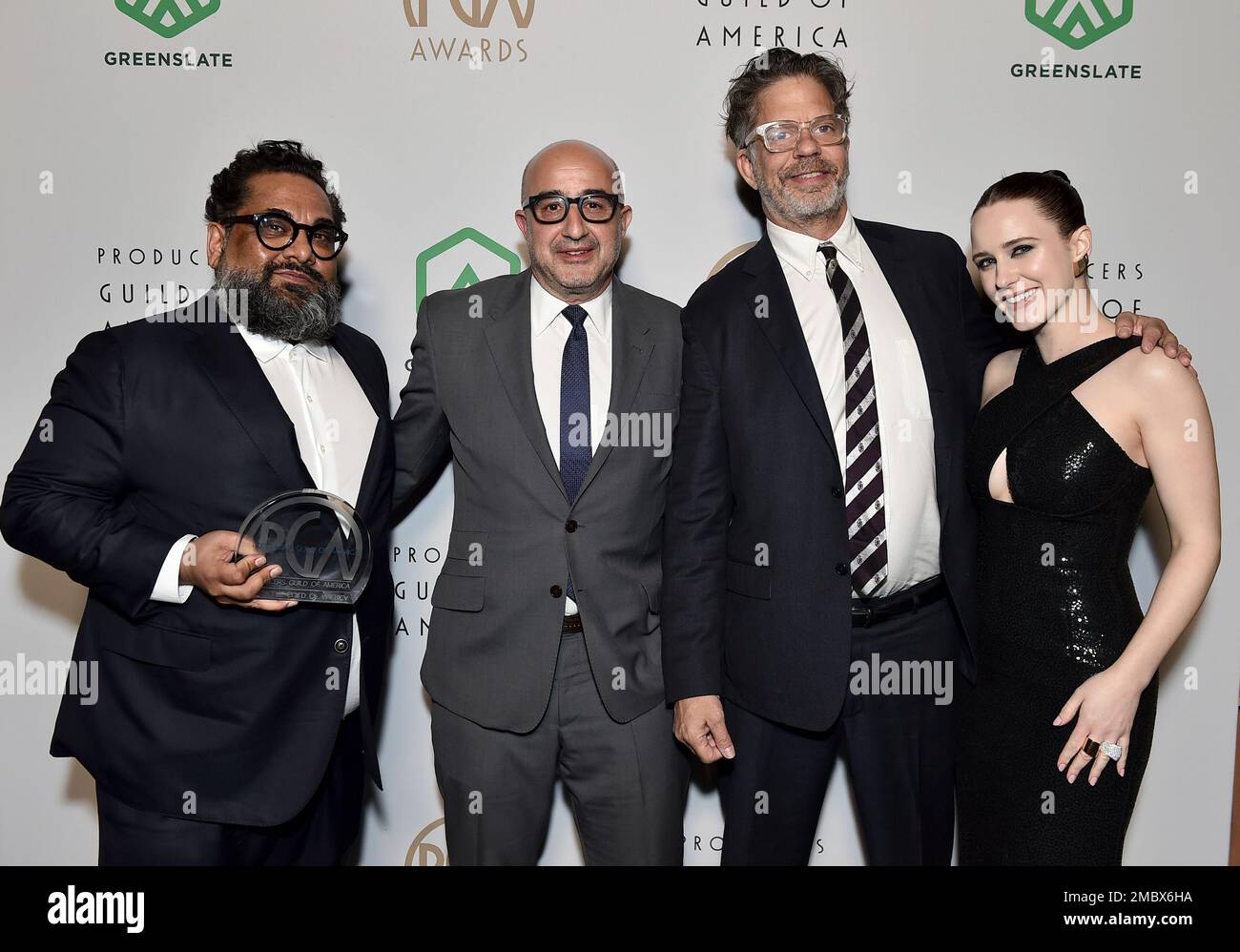 Rachel Brosnahan, right poses with Joseph Patel, from left, David ...