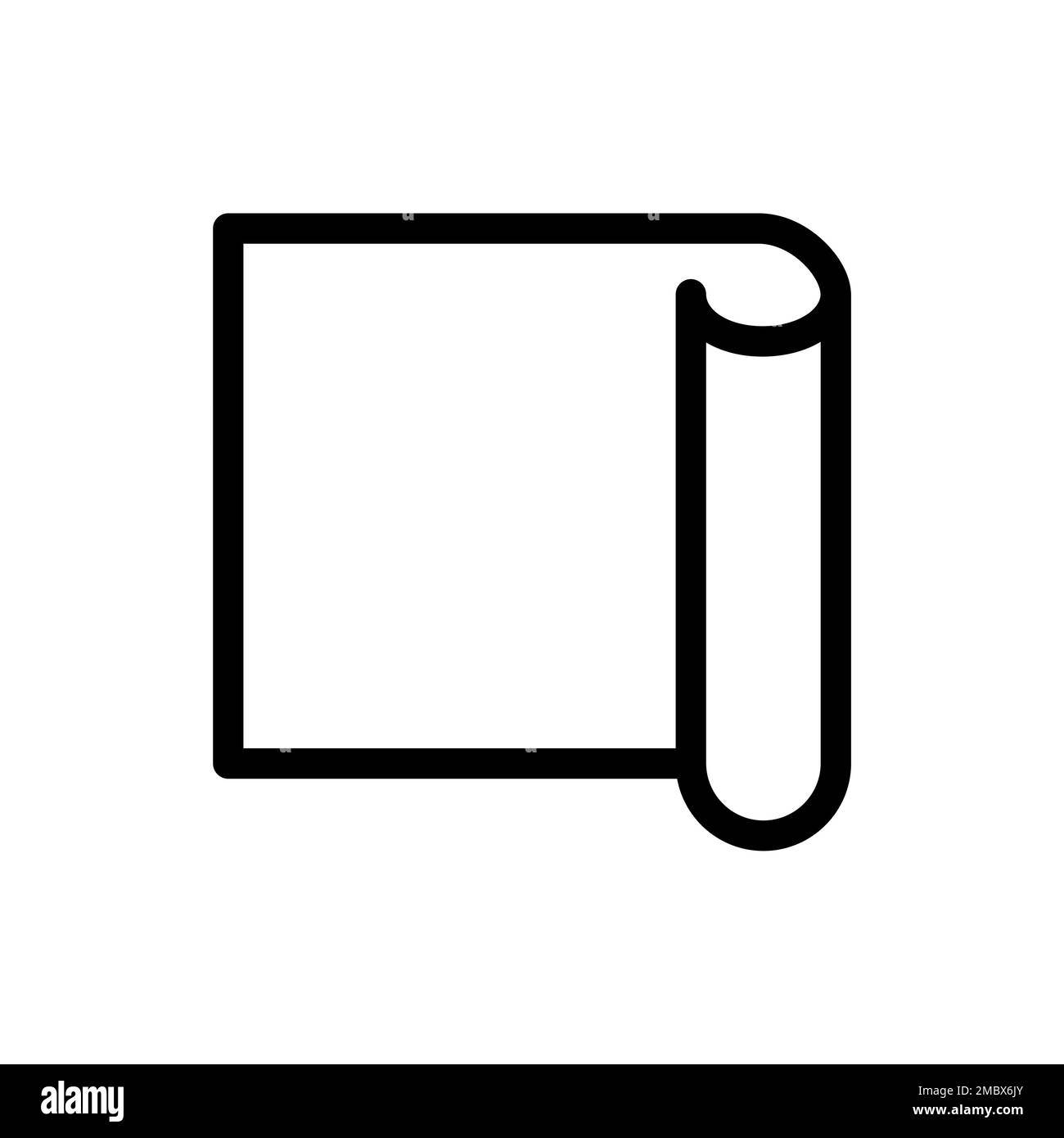 Paper line icon isolated on white background. Black flat thin icon on ...