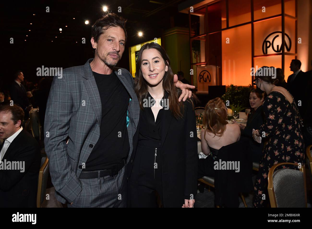 Simon Rex, left, and Alana Haim attend the 33rd Annual Producers Guild Awards at the Fairmont ...