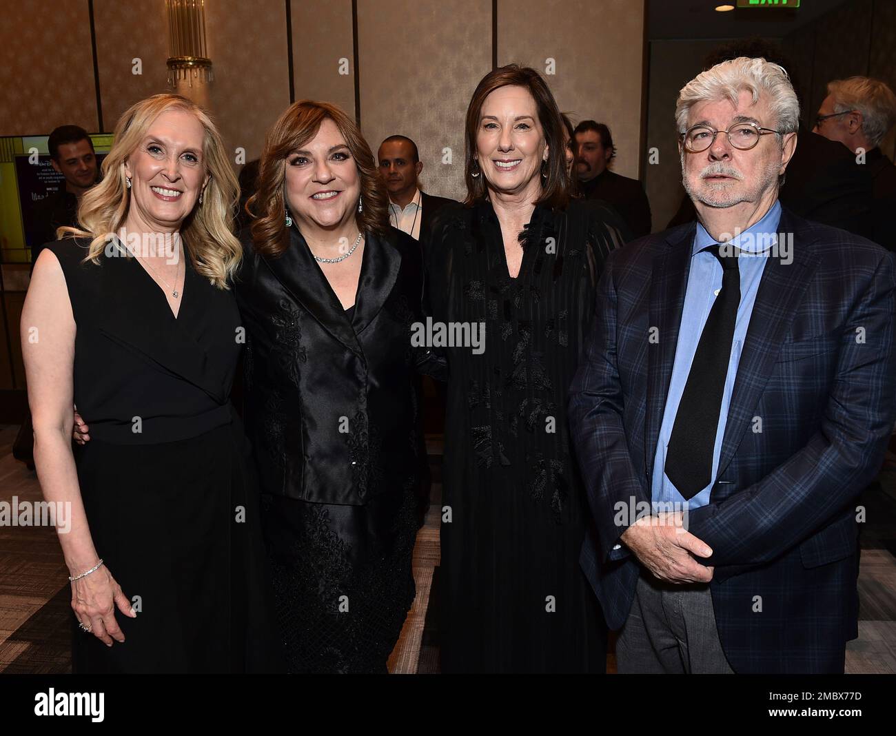 Susan Sprung, from left, Gail Berman, Kathleen Kennedy, and George ...