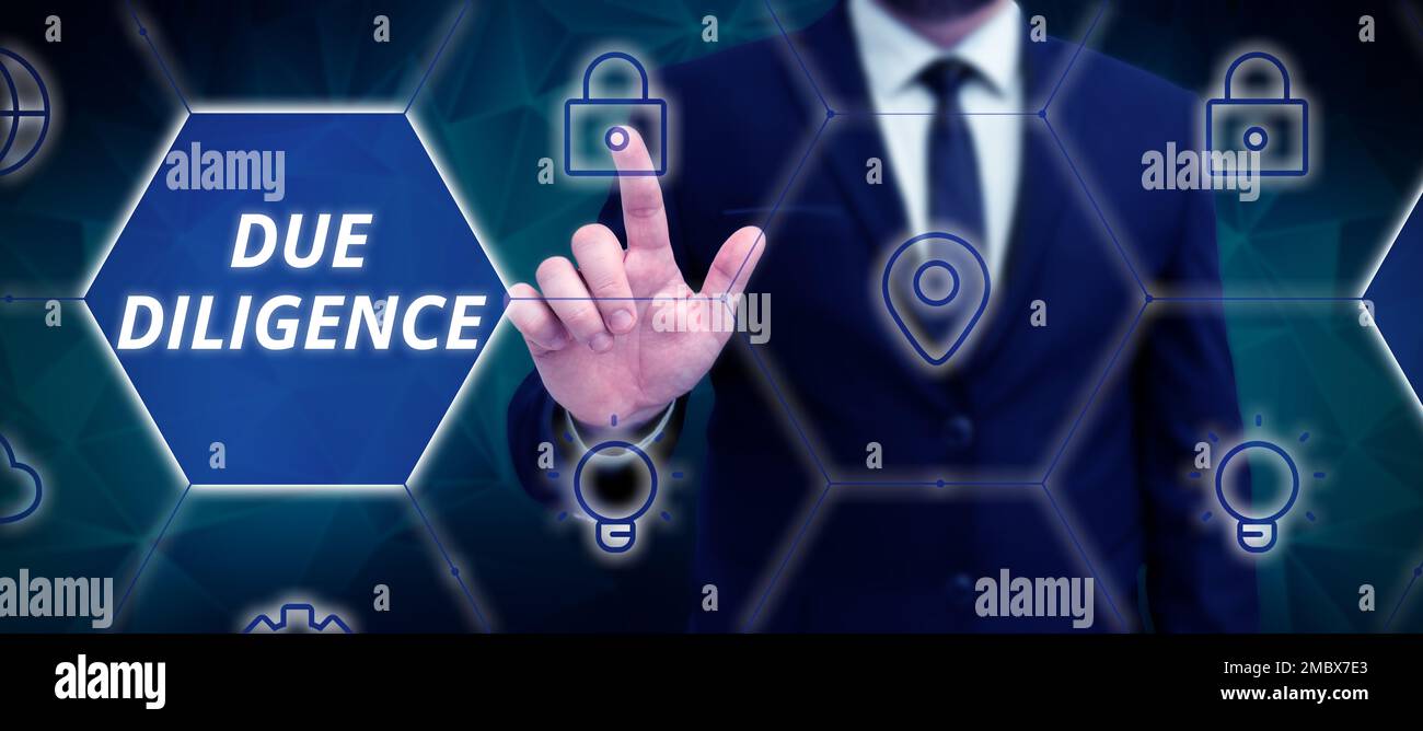 Sign displaying Due Diligence. Business concept avoid harming other ...