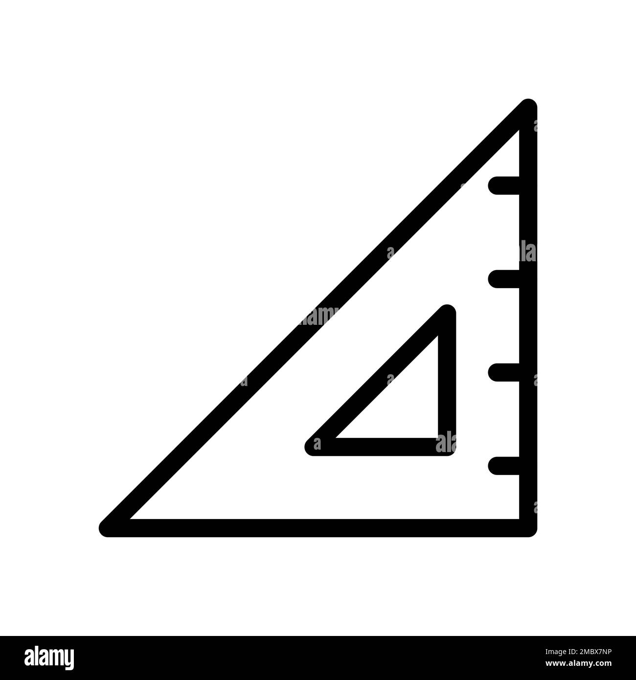 Ruler line icon isolated on white background. Black flat thin icon on ...