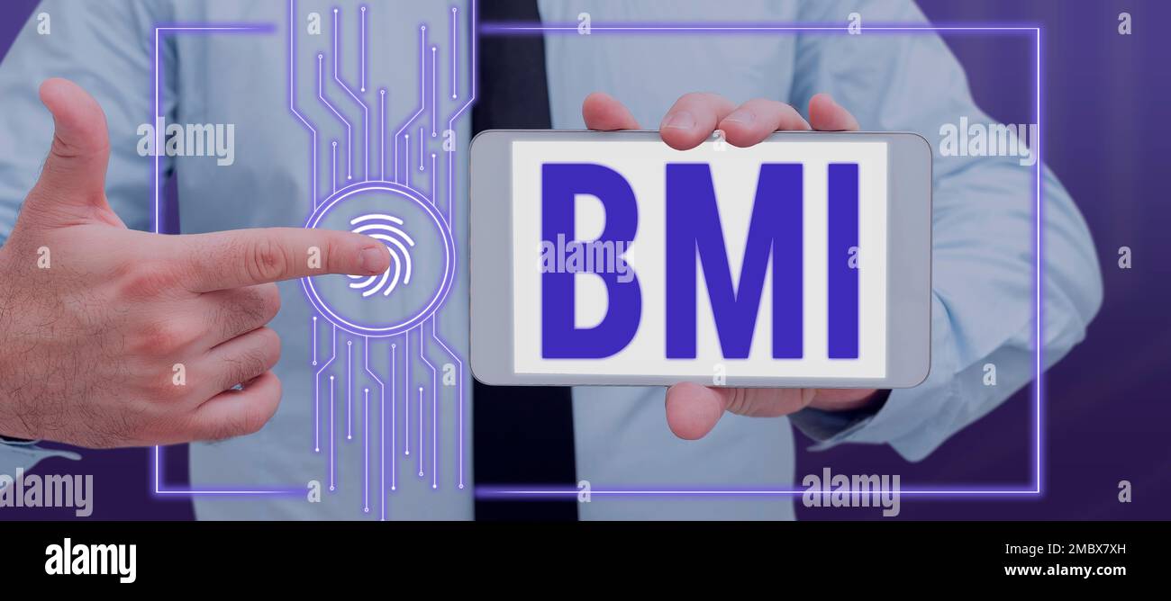 Handwriting text Bmi. Word Written on Method of estimating body fat ...