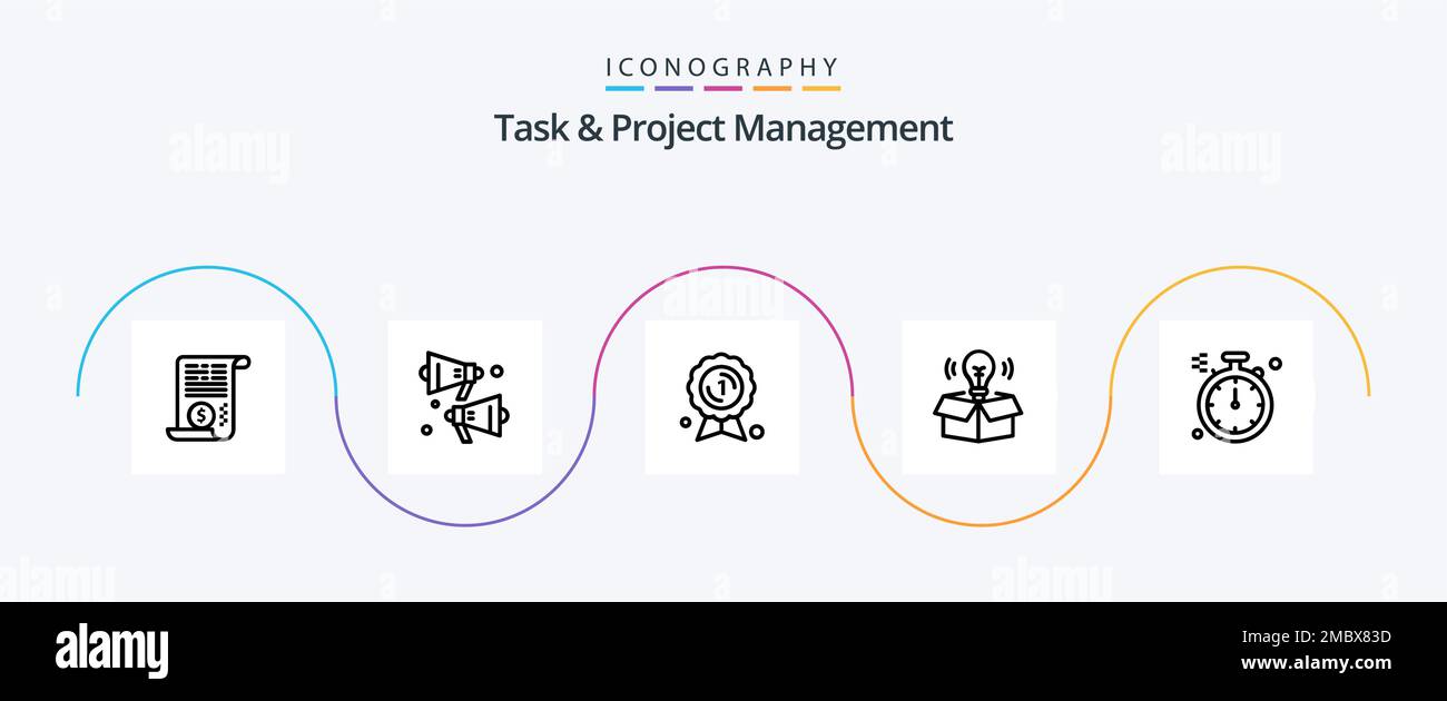 Task And Project Management Line 5 Icon Pack Including idea . box ...