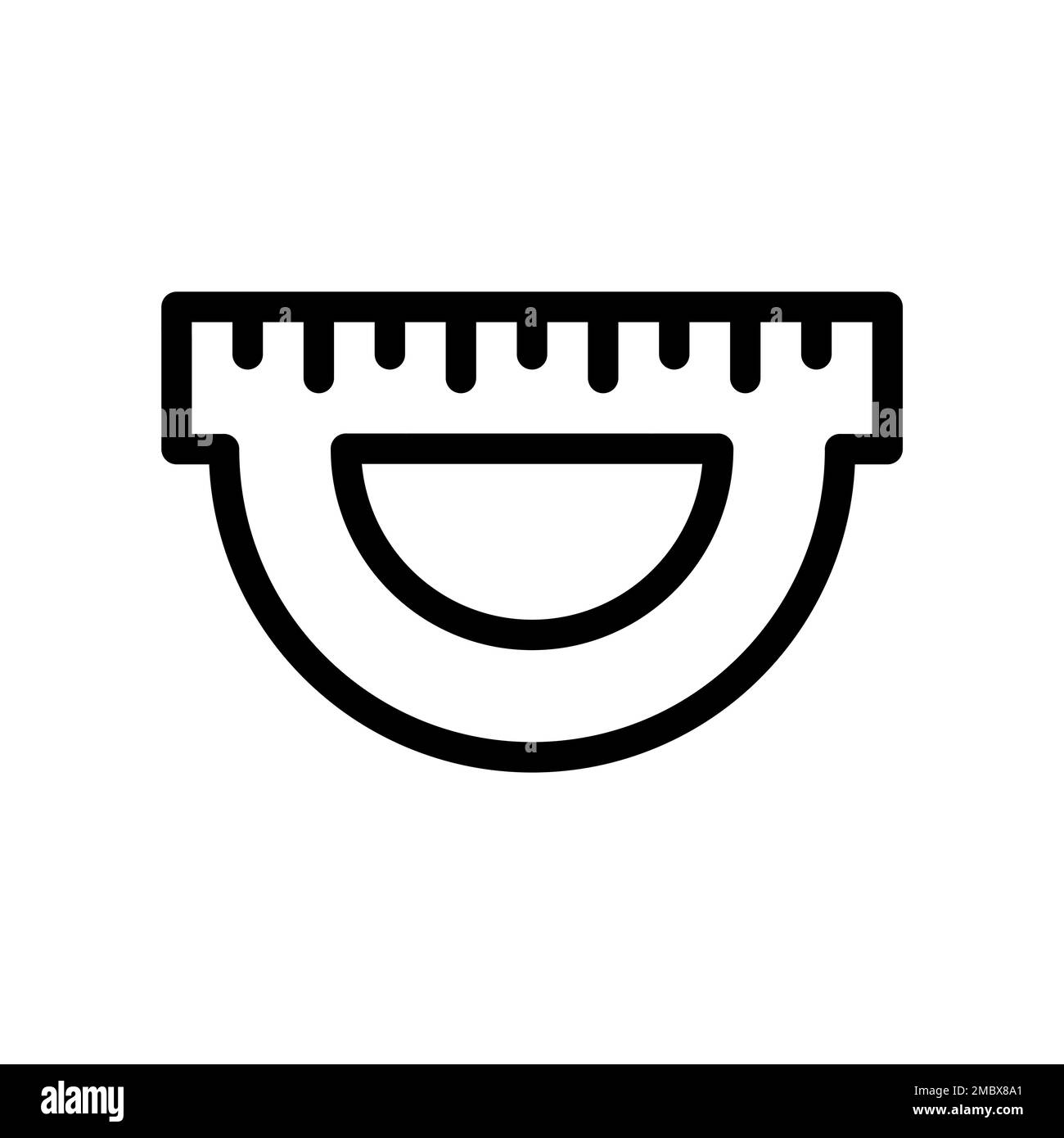 Ruler line icon isolated on white background. Black flat thin icon on ...