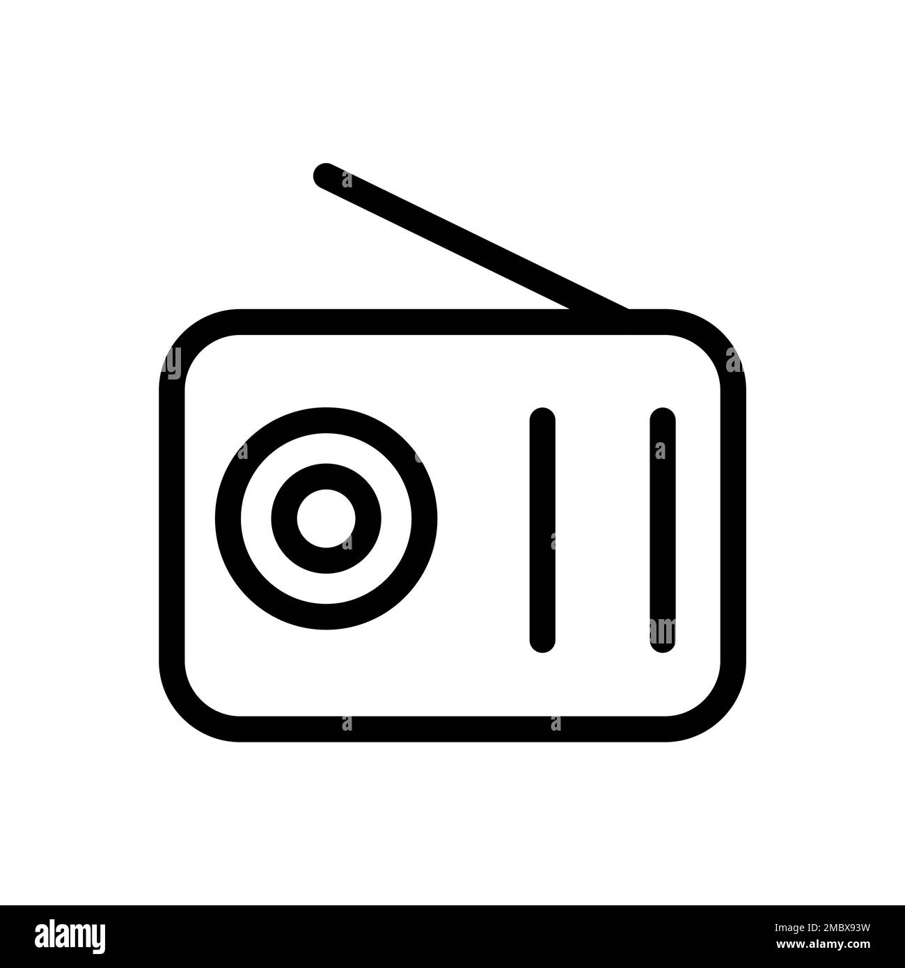 Radio line icon isolated on white background. Black flat thin icon on ...