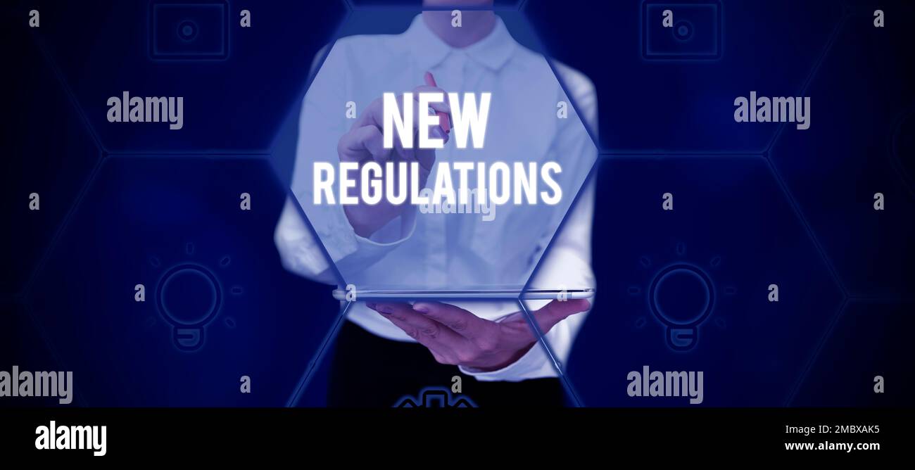 Handwriting text New Regulations. Conceptual photo Regulation ...
