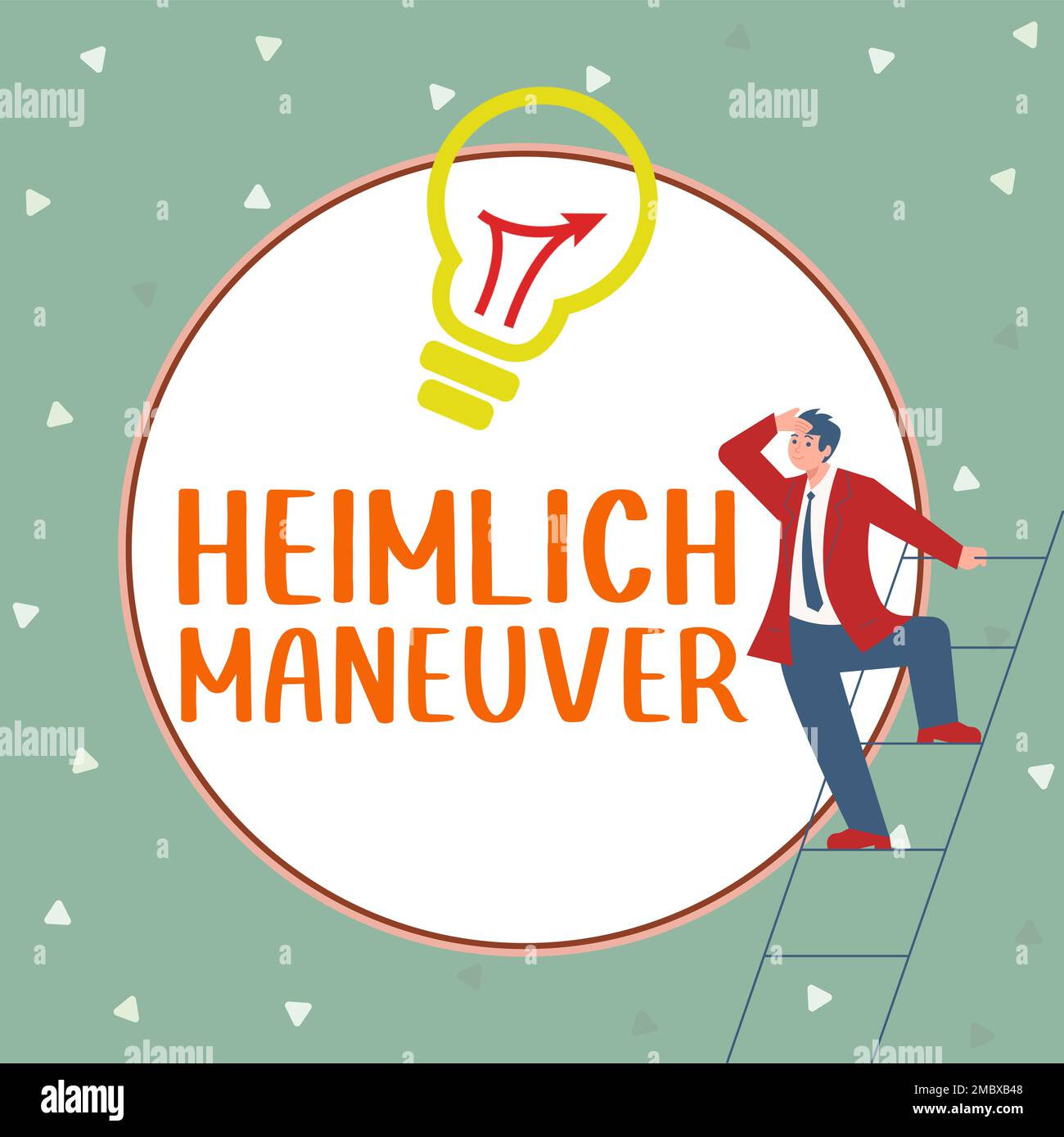 Hand writing sign Heimlich Maneuver. Word for application of upward ...