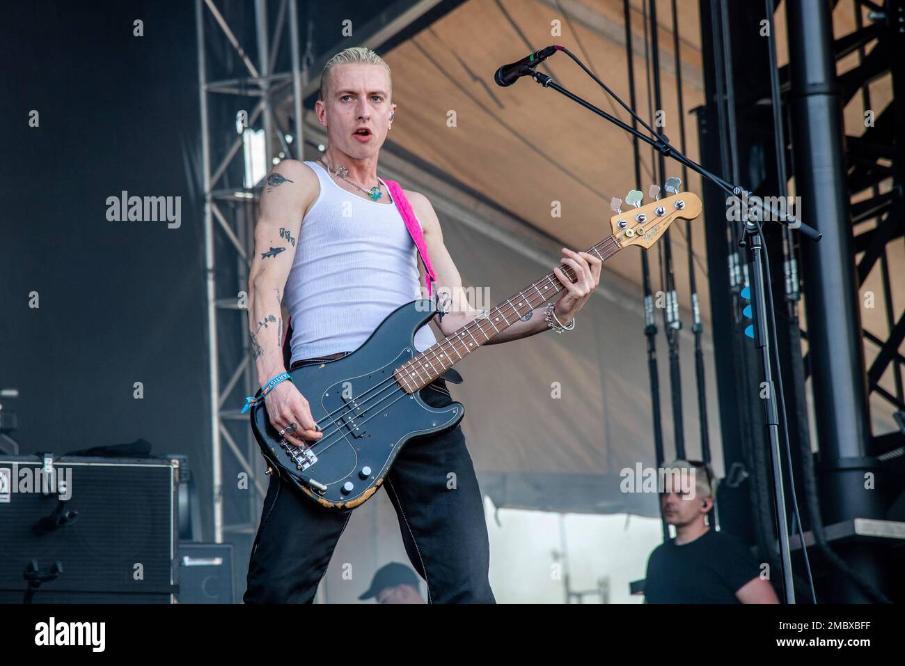 Theo Ellis of Wolf Alice performs at the Innings Festival at Raymond ...