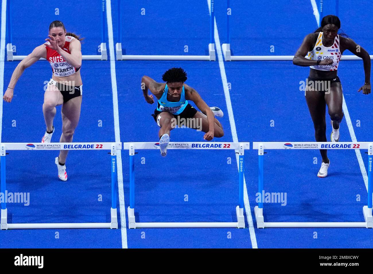 Devynne Charlton, of the Bahamas, competes in a Women's 60 meters ...