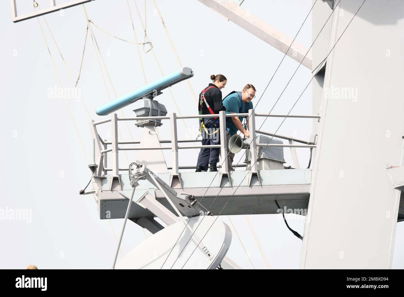 Electronics Technician 3rd Class Mia Hart (left) and Tyler Hadley, a ...