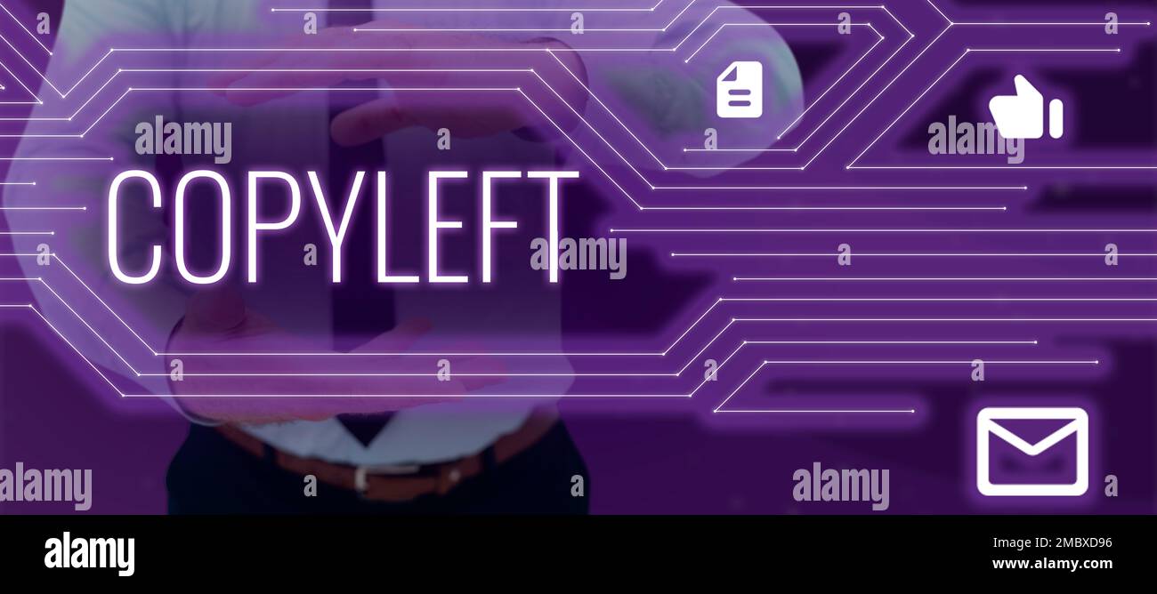 Writing displaying text Copyleft. Internet Concept the right to freely ...