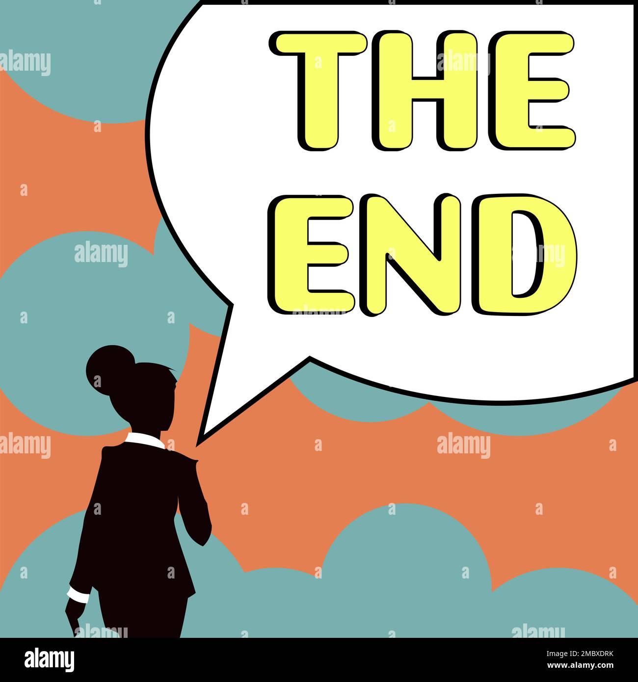 Hand writing sign The End. Business overview Final part of play ...