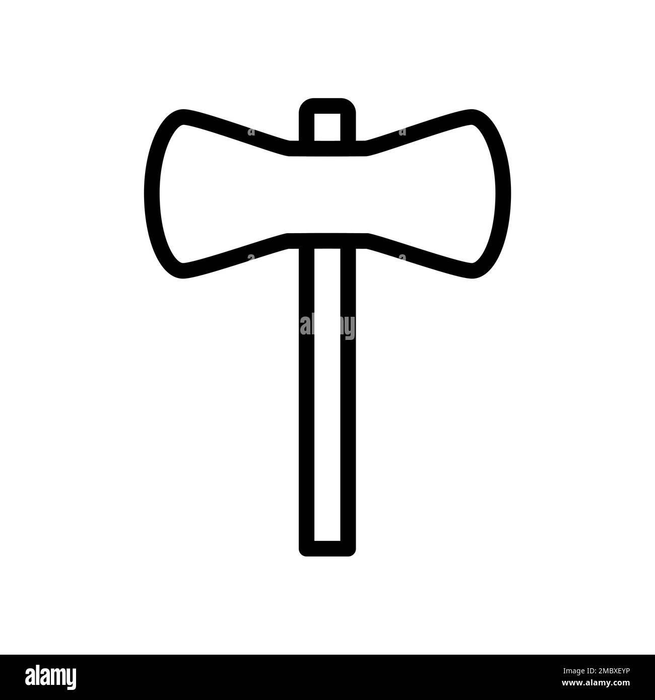 Axe line icon isolated on white background. Black flat thin icon on modern outline style. Linear ...