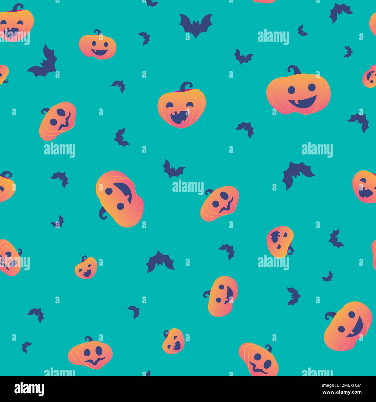 Cute Halloween Pumpkins and Bats Stock Vector Image & Art - Alamy