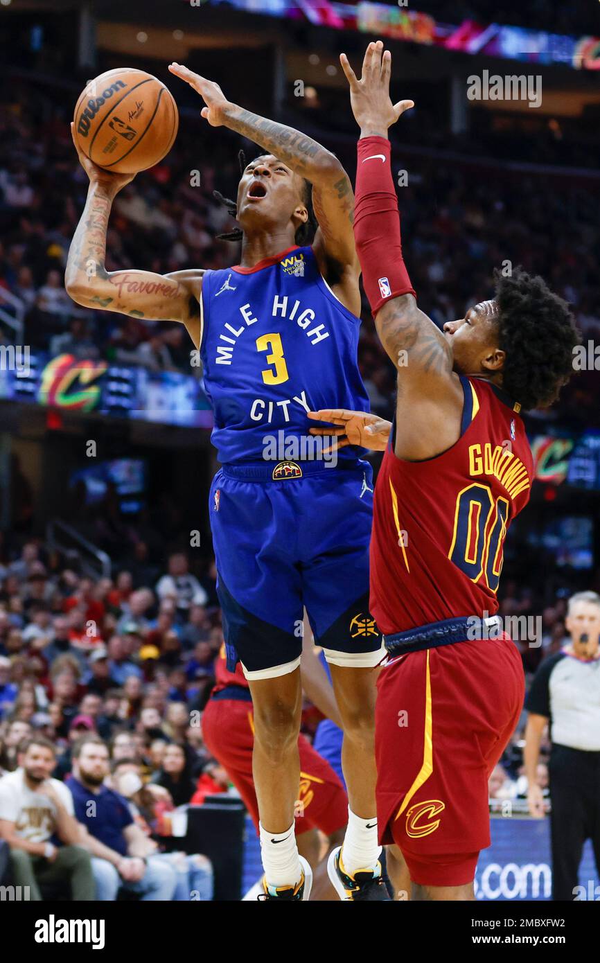 Denver Nuggets' Bones Hyland (3) shoots against Cleveland Cavaliers ...