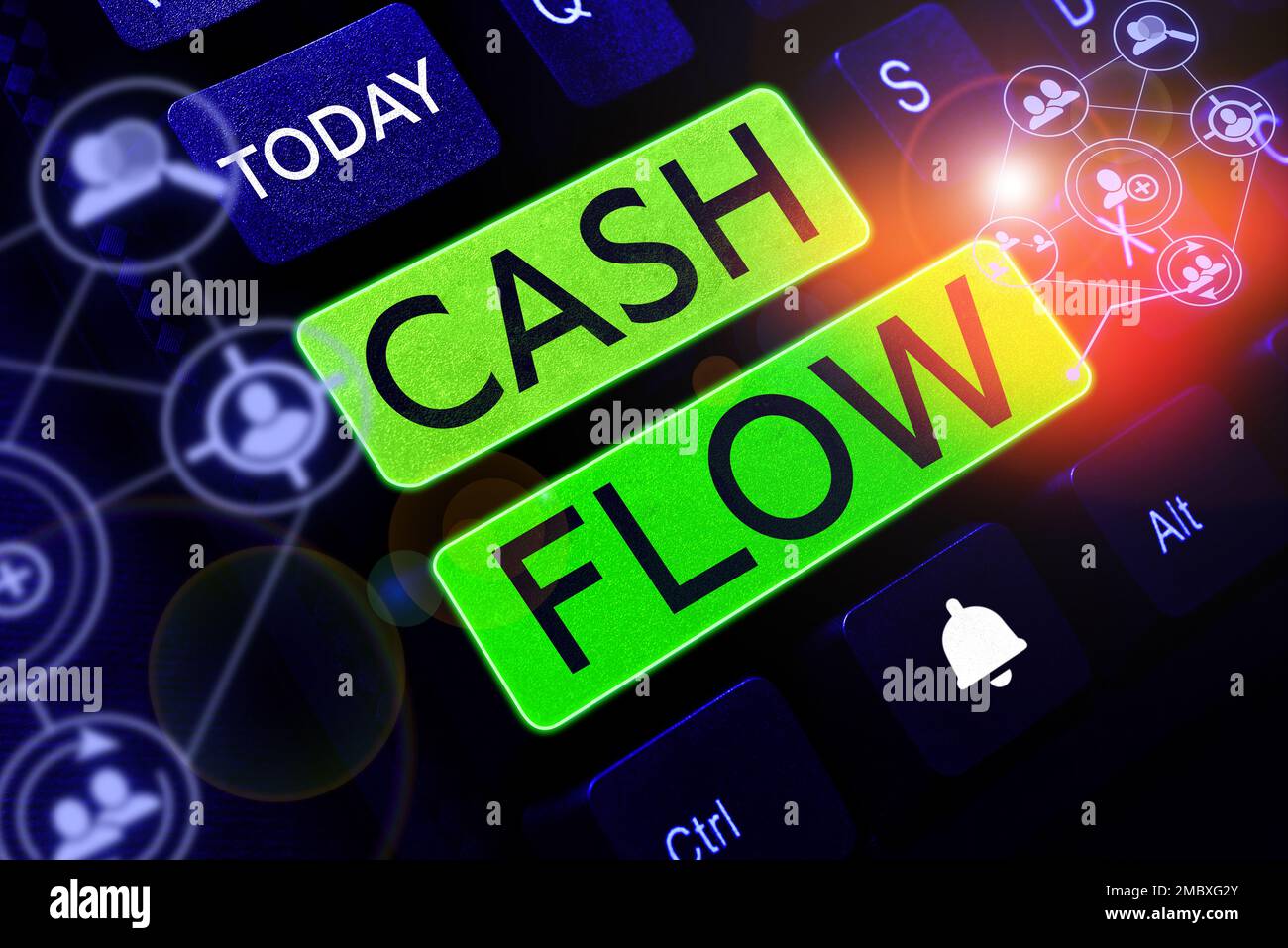 Handwriting text Cash Flow, Internet Concept Movement of the money in ...