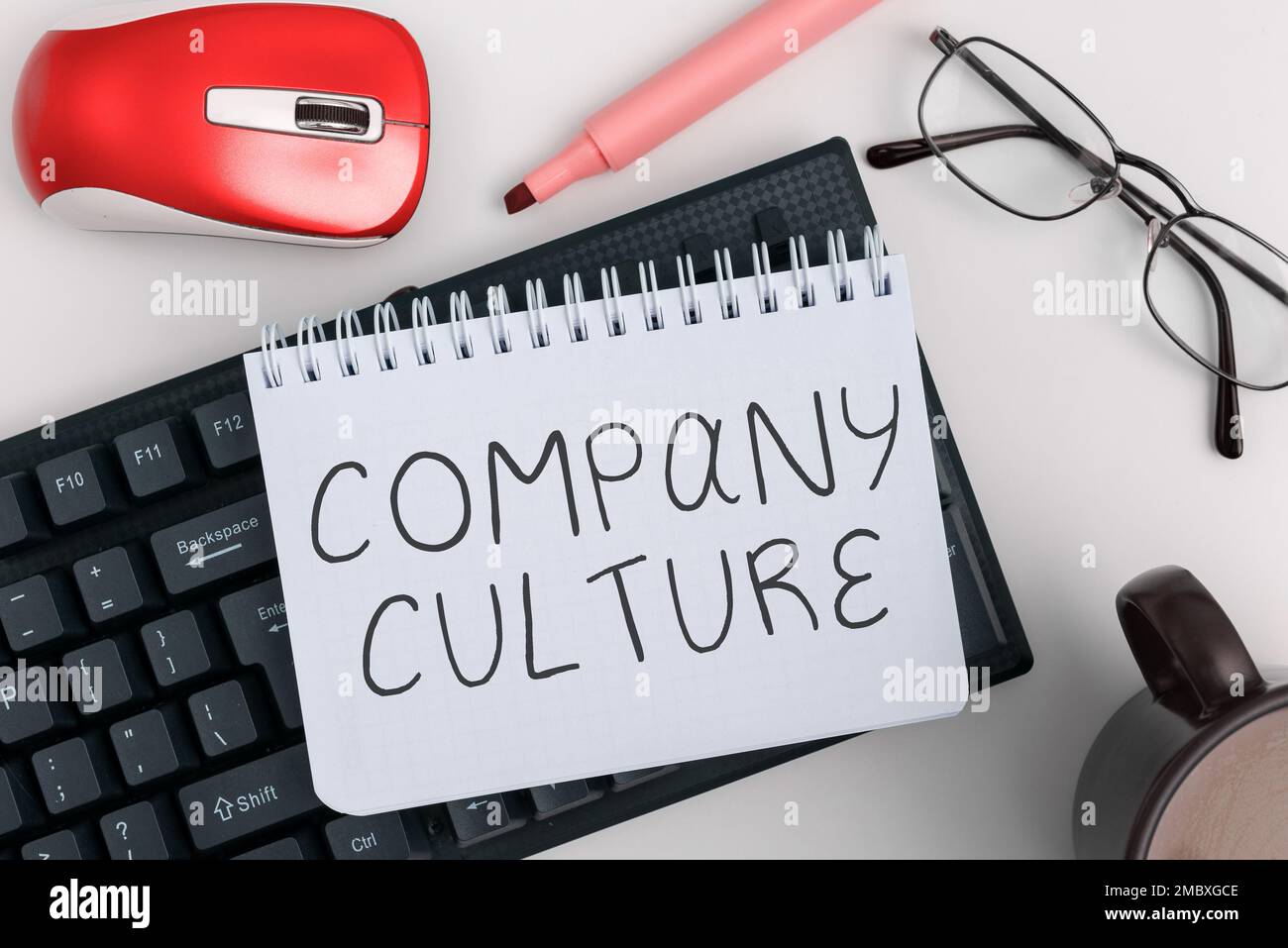 Sign displaying Company Culture, Word Written on The environment and ...