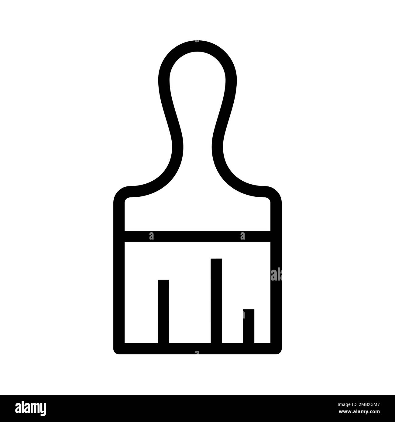 Paint brush line icon isolated on white background. Black flat thin ...