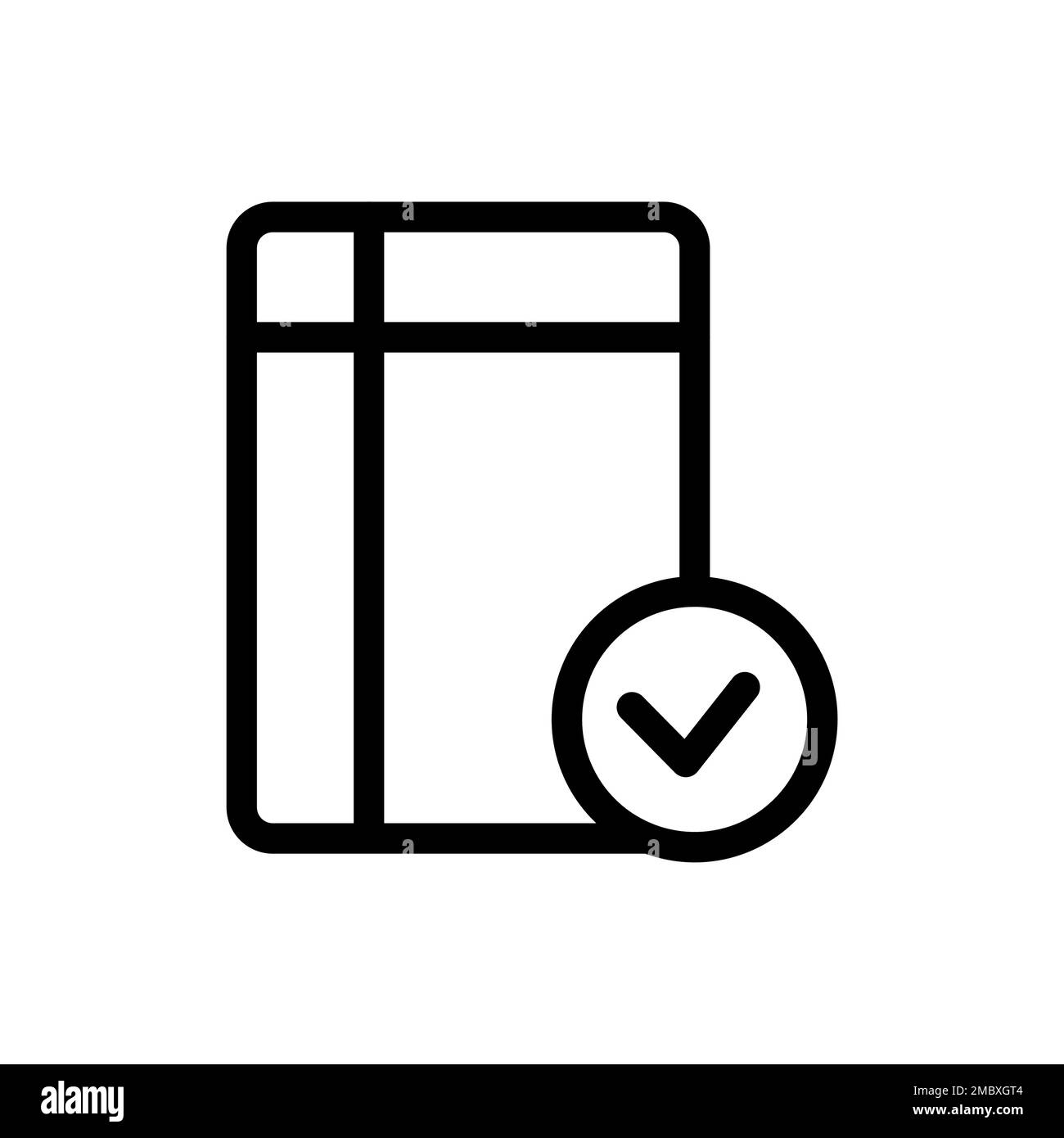 Check task line icon isolated on white background. Black flat thin icon ...