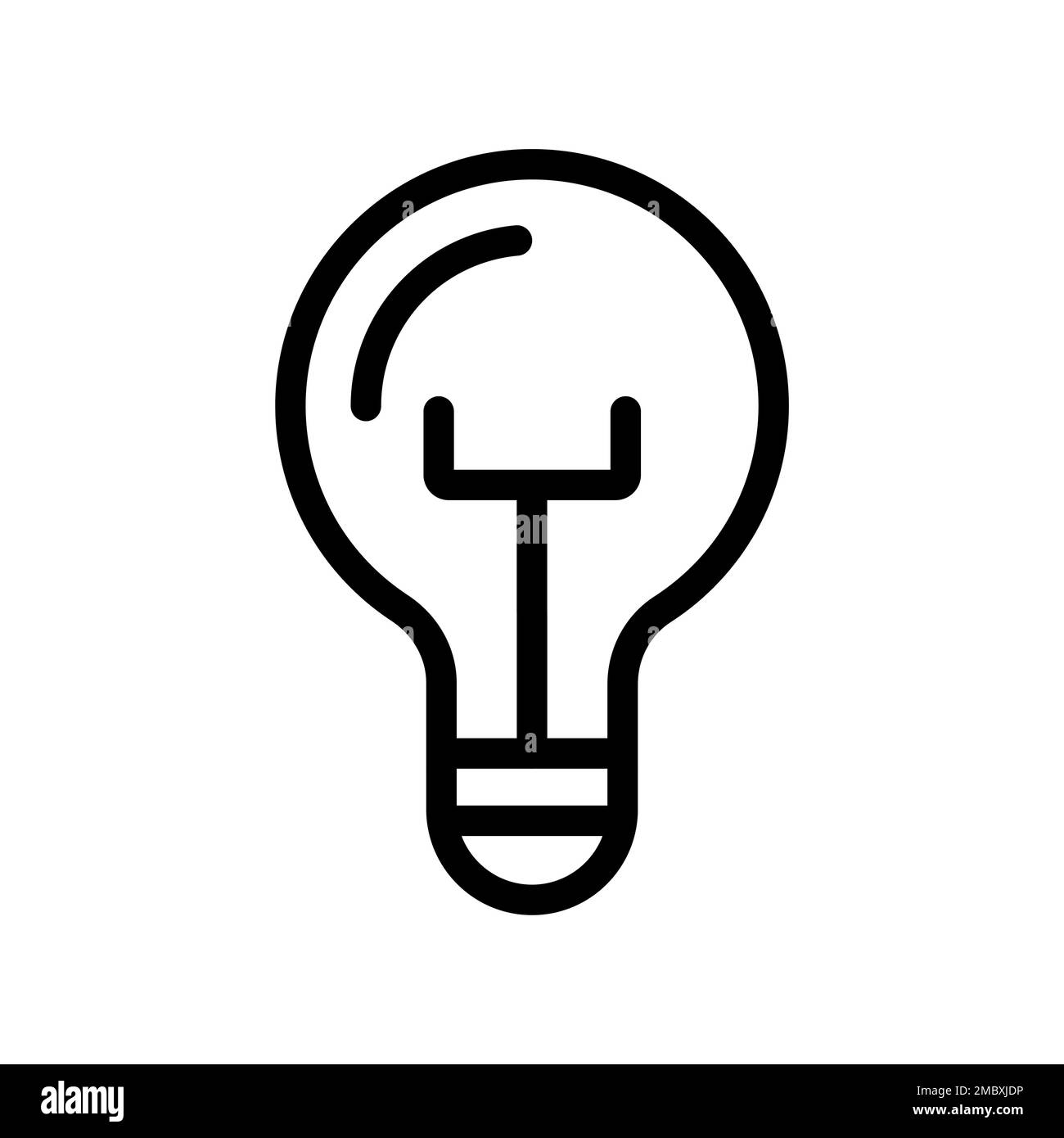 Light bulb line icon isolated on white background. Black flat thin icon ...