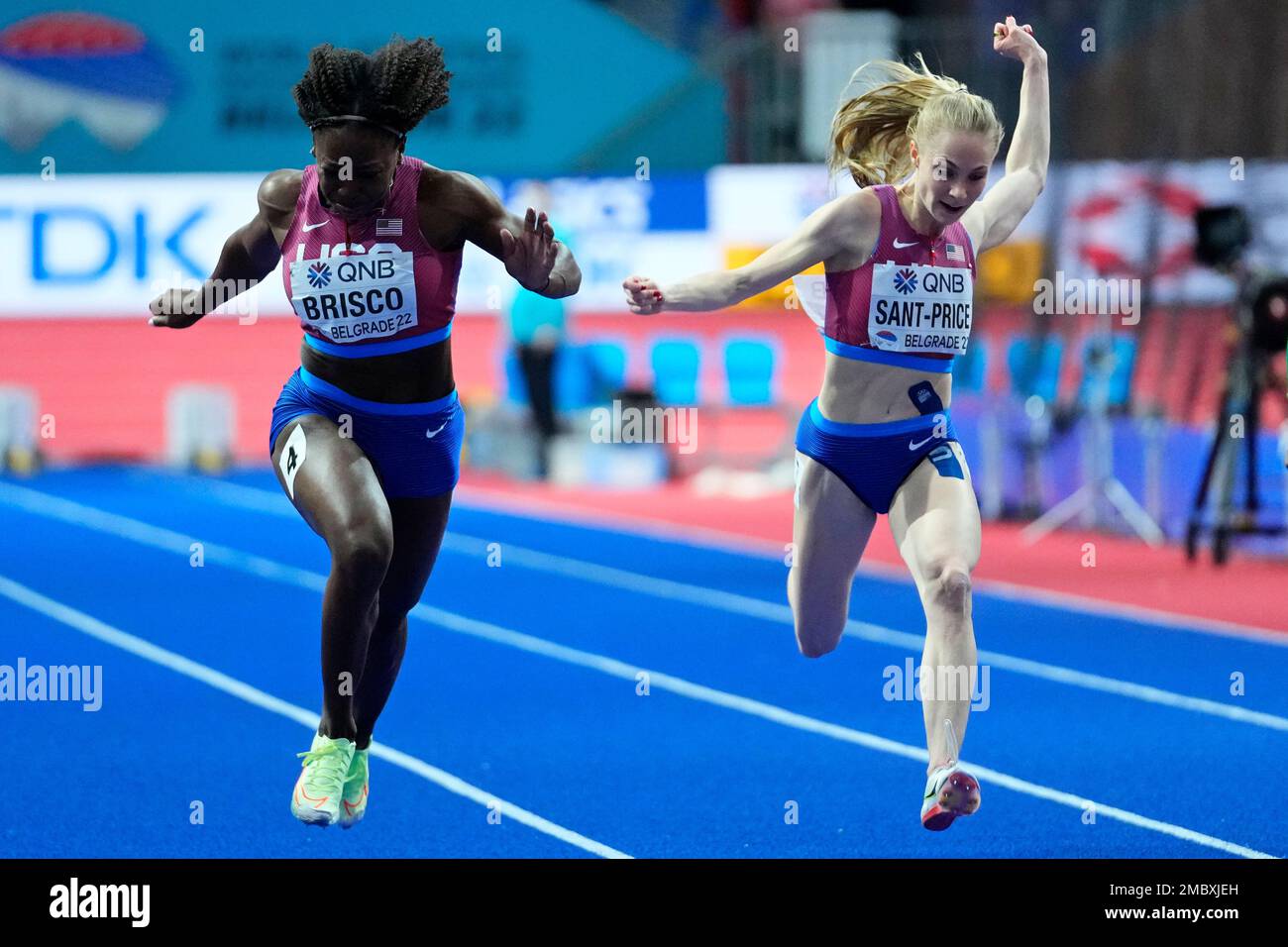 Mikiah Brisco, left, and Marybeth Sant-Price, both of the United States ...