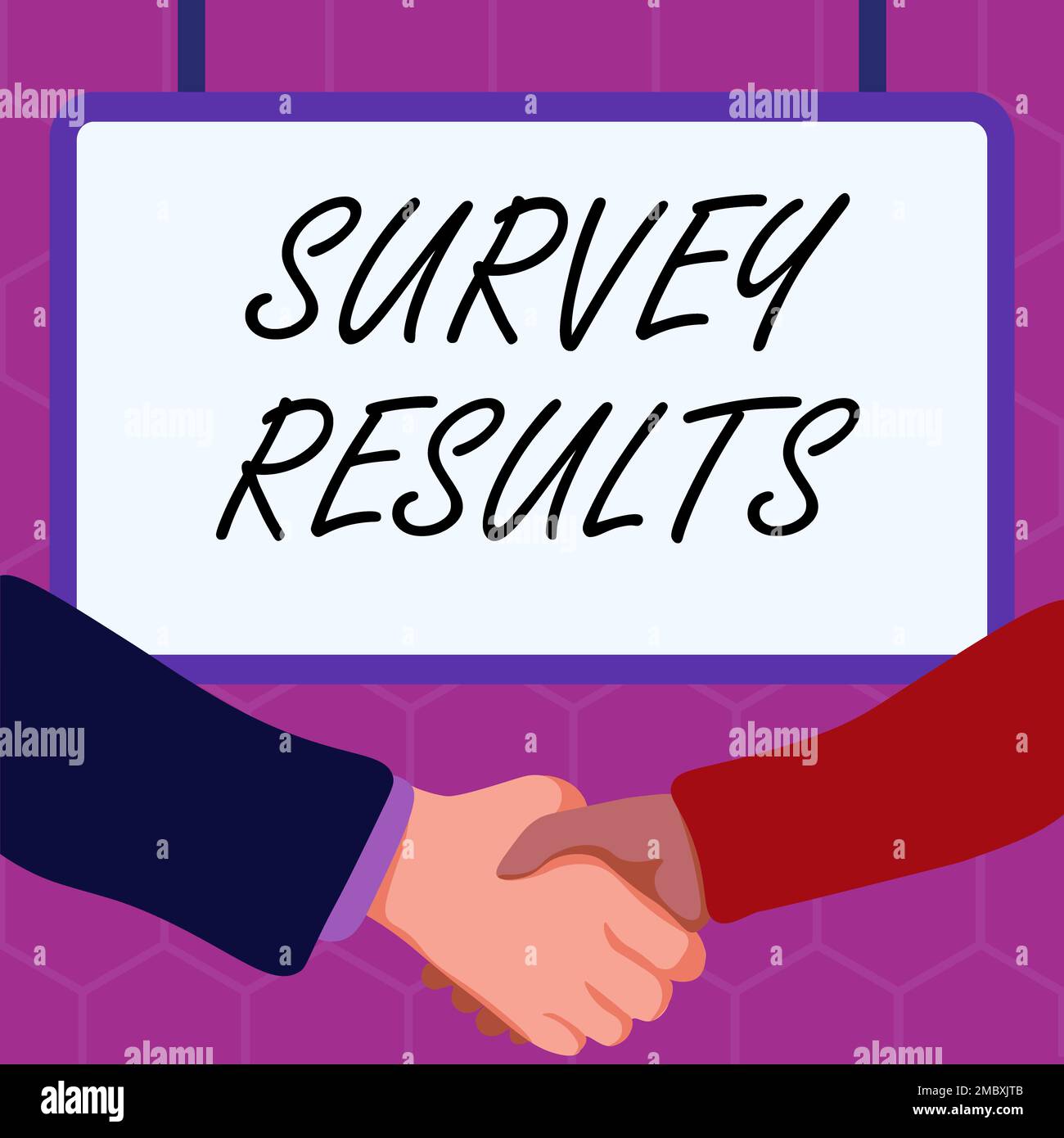 Text caption presenting Survey Results. Word for result of activity ...