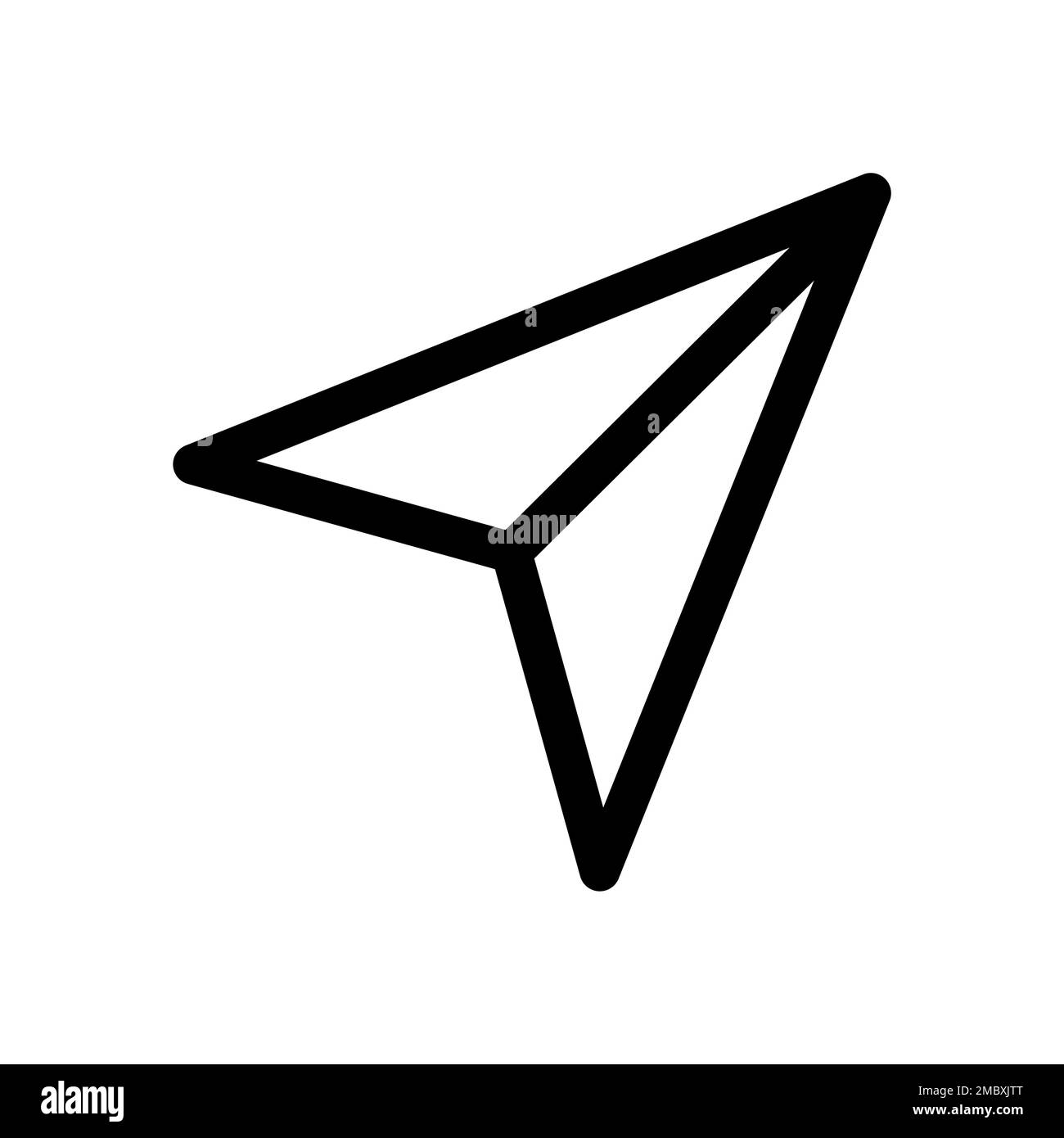 Paper plane line icon isolated on white background. Black flat thin ...