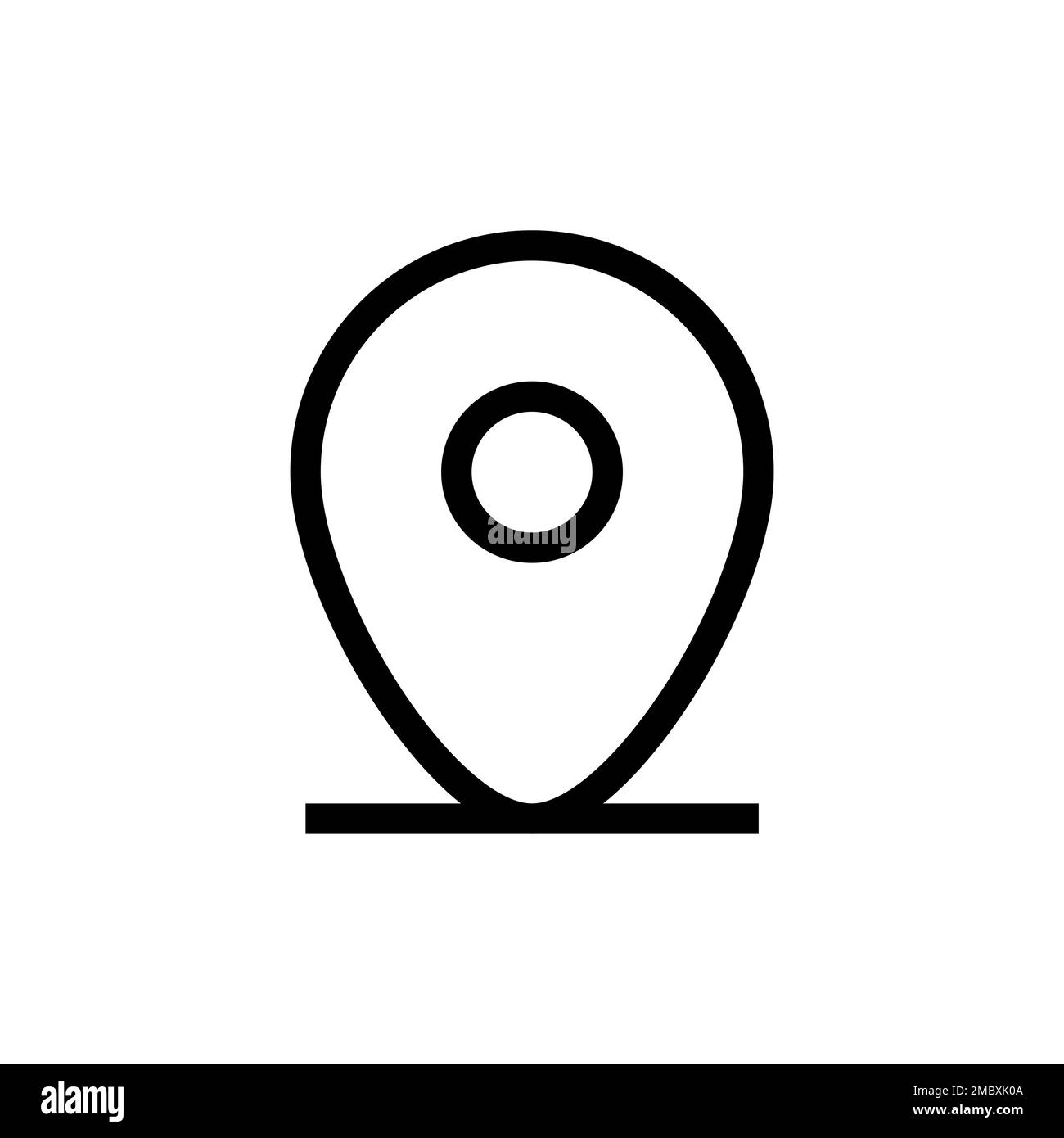 Location map line icon isolated on white background. Black flat thin ...