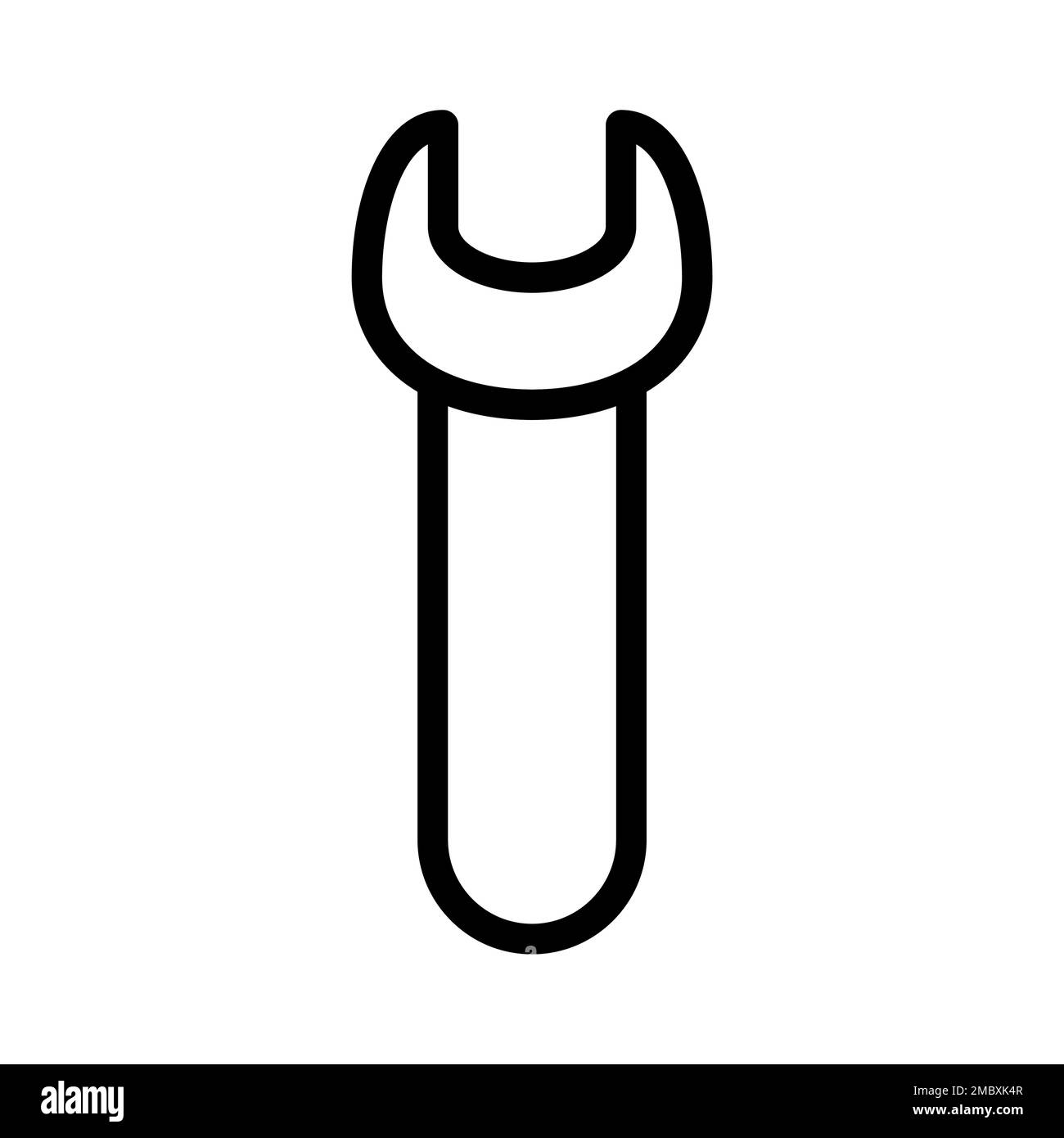 Spanner line icon isolated on white background. Black flat thin icon on ...
