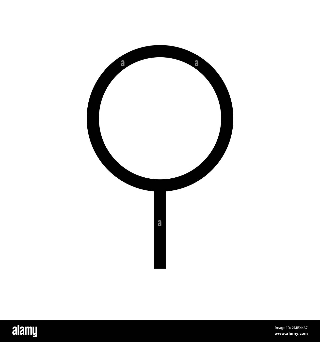 Magnifying glass line icon isolated on white background. Black flat thin icon on modern outline ...