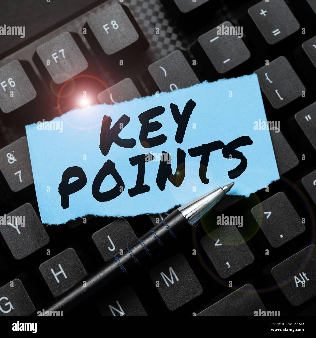 Text caption presenting Key Points. Business overview most important ...