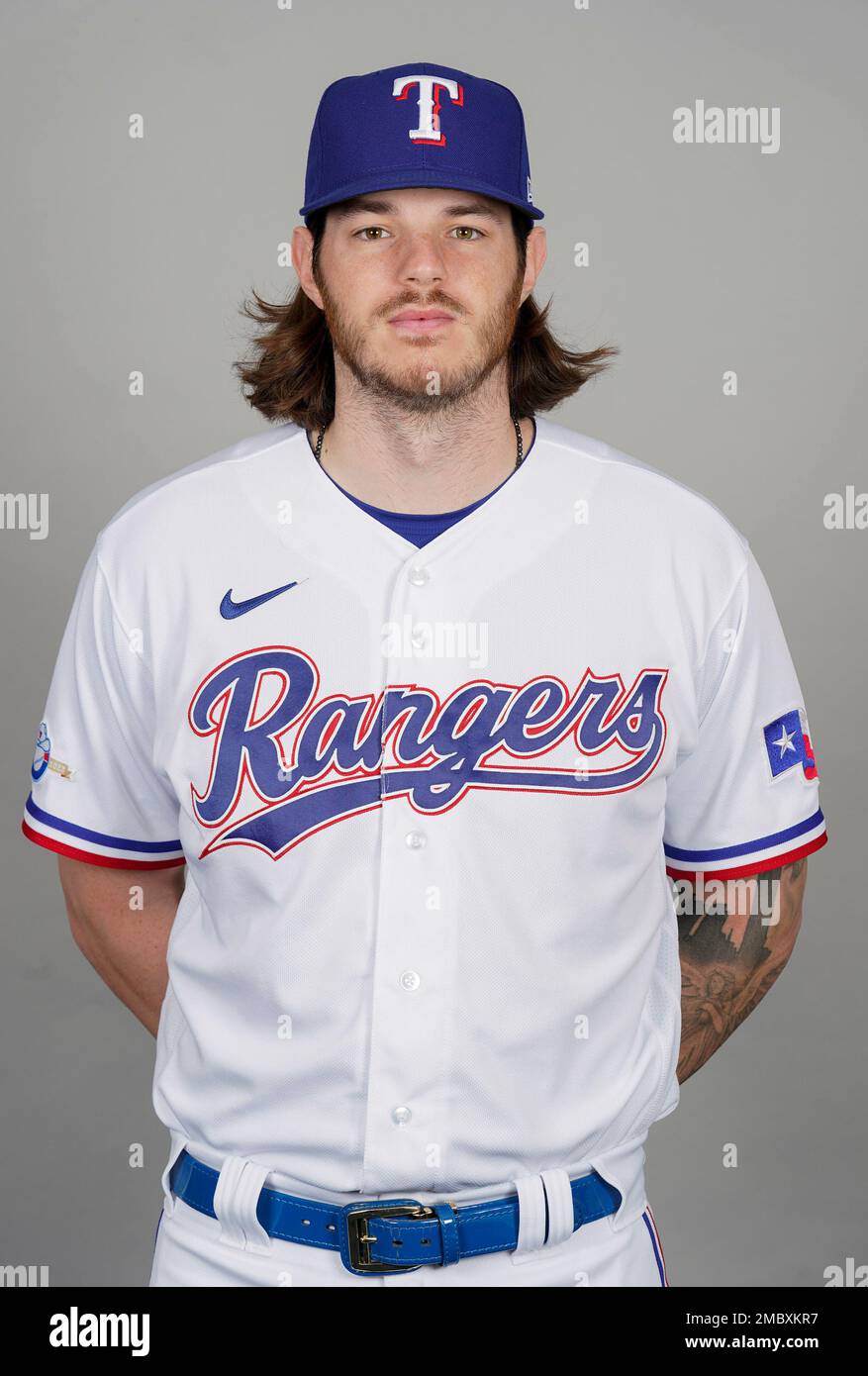 This is a 2022 photo of Jonah Heim of the Texas Rangers' baseball team ...