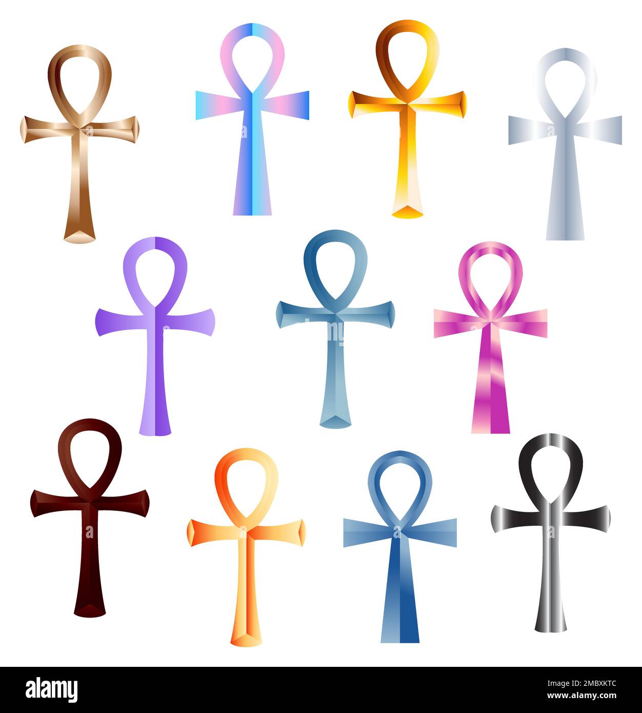 Ankh Ancient Egyptian Religious Mythological Isolated Spiritual Icon ...